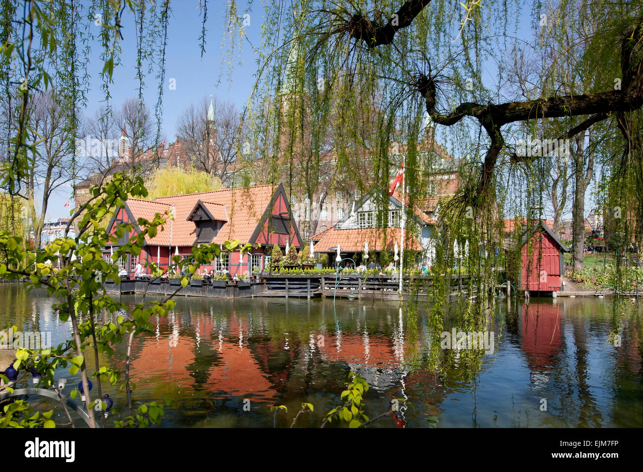 Spring in Tivoli amusement park in Copenhagen Denmark Stock Photo - Alamy