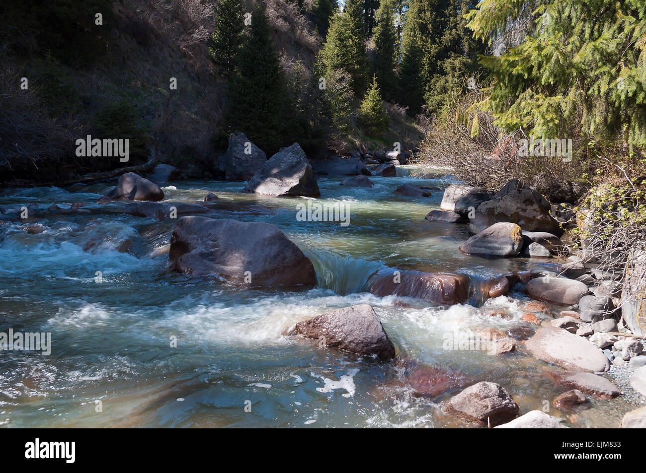 River in Grigorevsky gorge. Grigorevsky gorge (Chon-Ak-Suu gorge) is ...