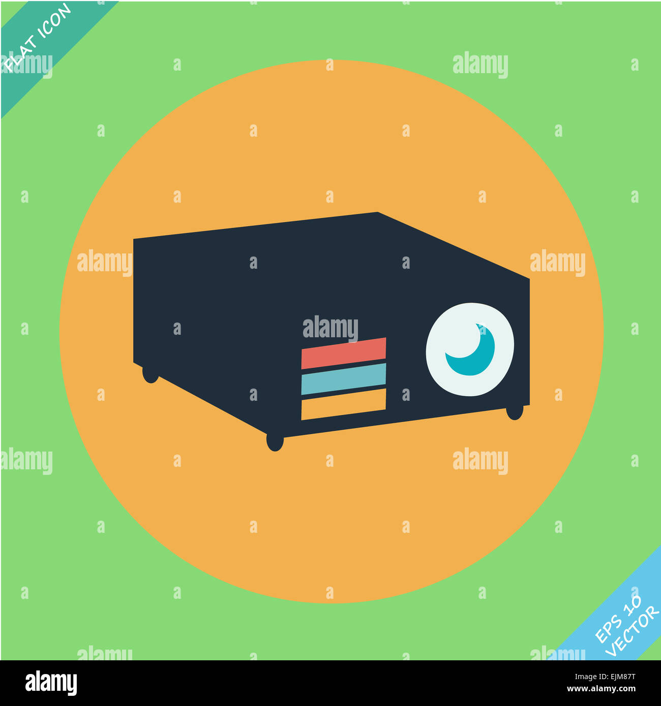 Data projector - vector illustration Stock Photo - Alamy
