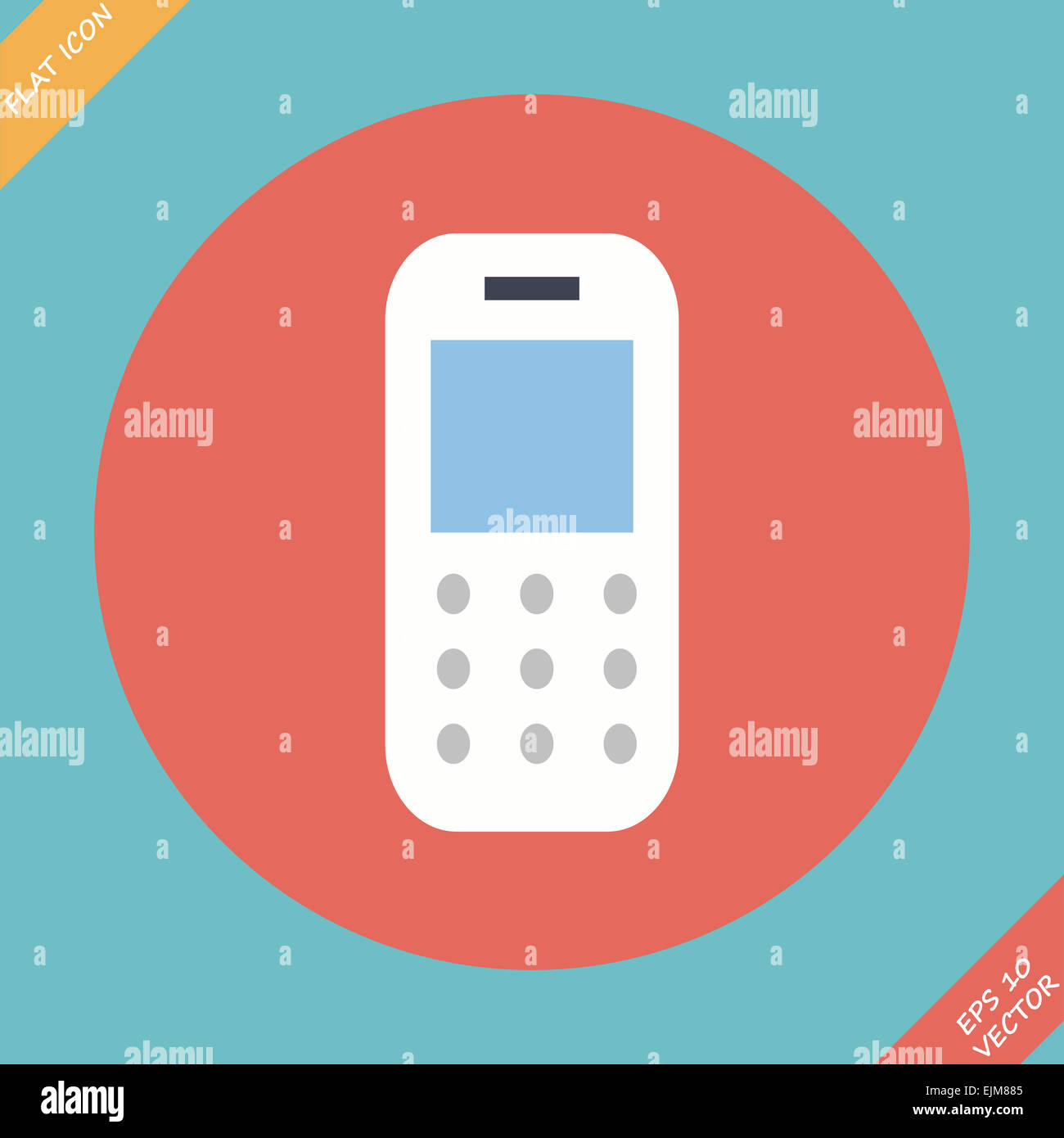 Mobile phone - vector illustration. Flat design Stock Photo - Alamy