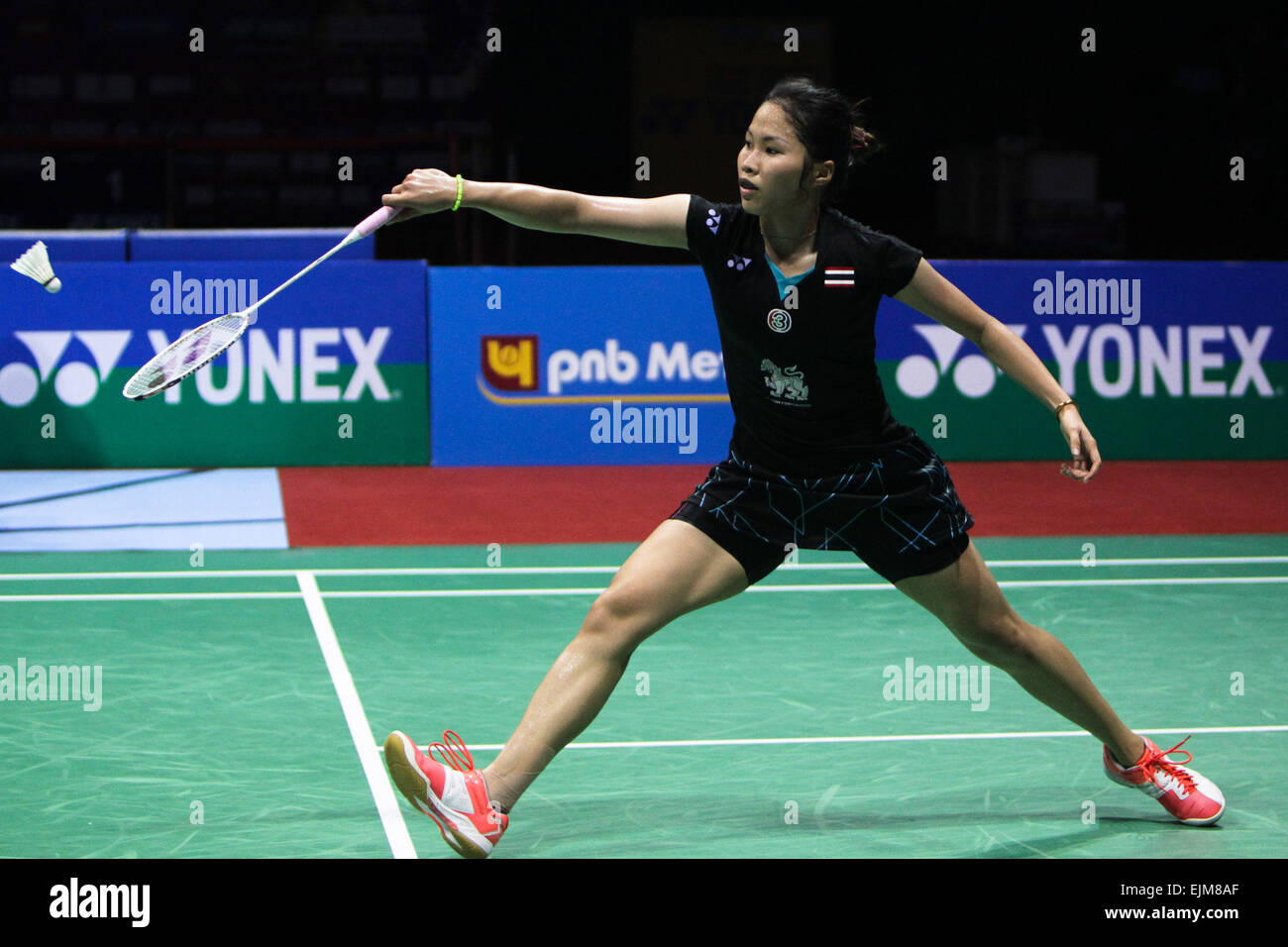 New Delhi, India. 29th Mar, 2015. Ratchanok Intanon of Thailand returns ...