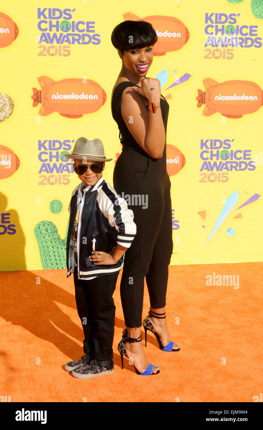 Jennifer Hudson & son David Otunga Jr 28th Annual Kids Choice Awards ...