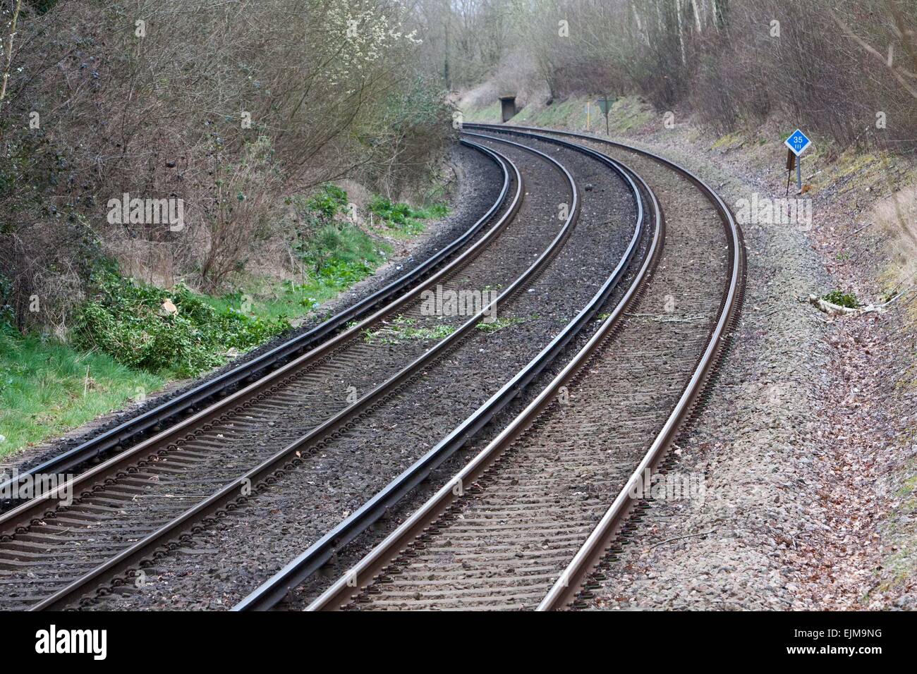 Railway line blocked hi-res stock photography and images - Alamy