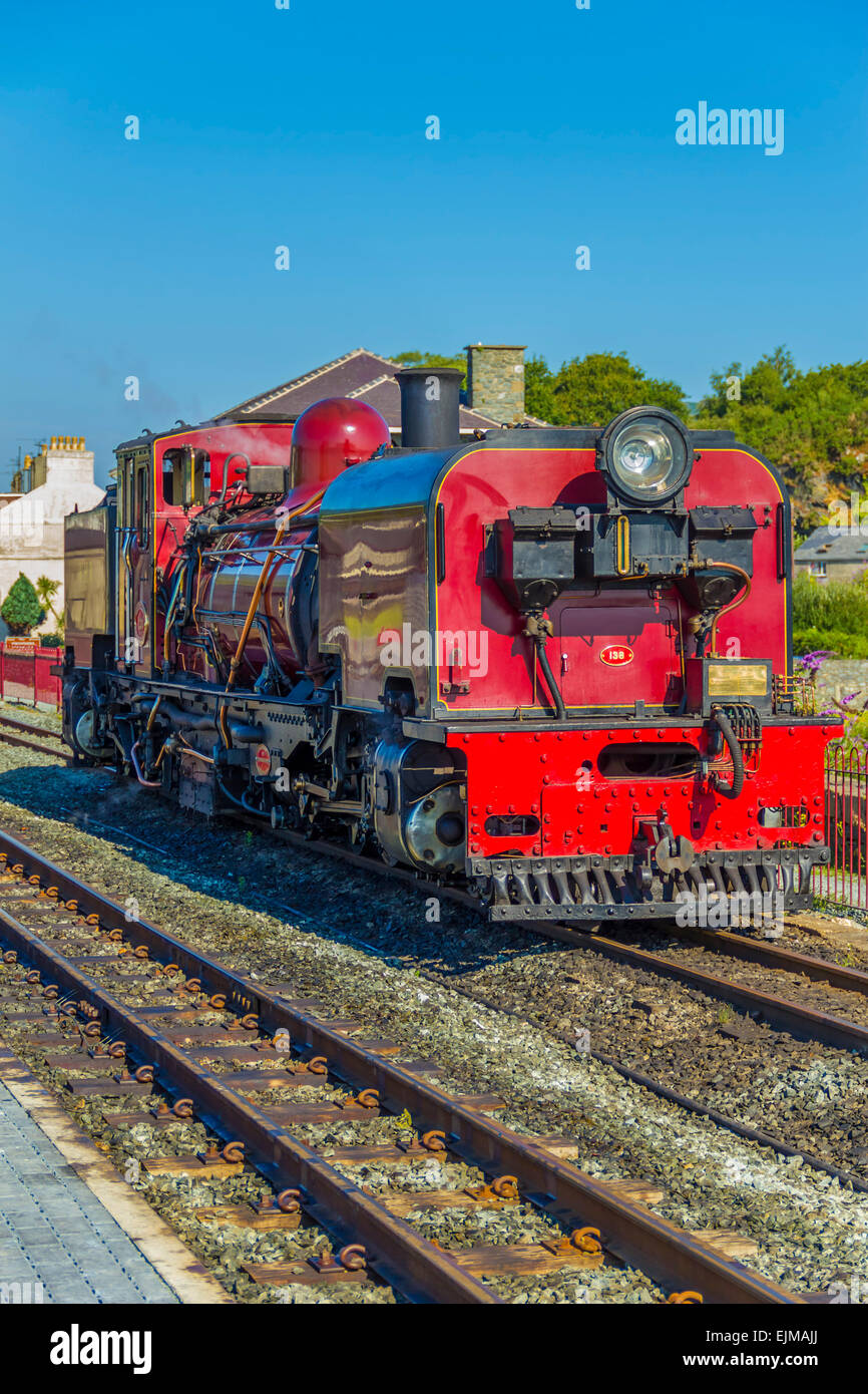 Steam engine of Ffestiniog & Welsh Highland Railways at Porthmadog ...