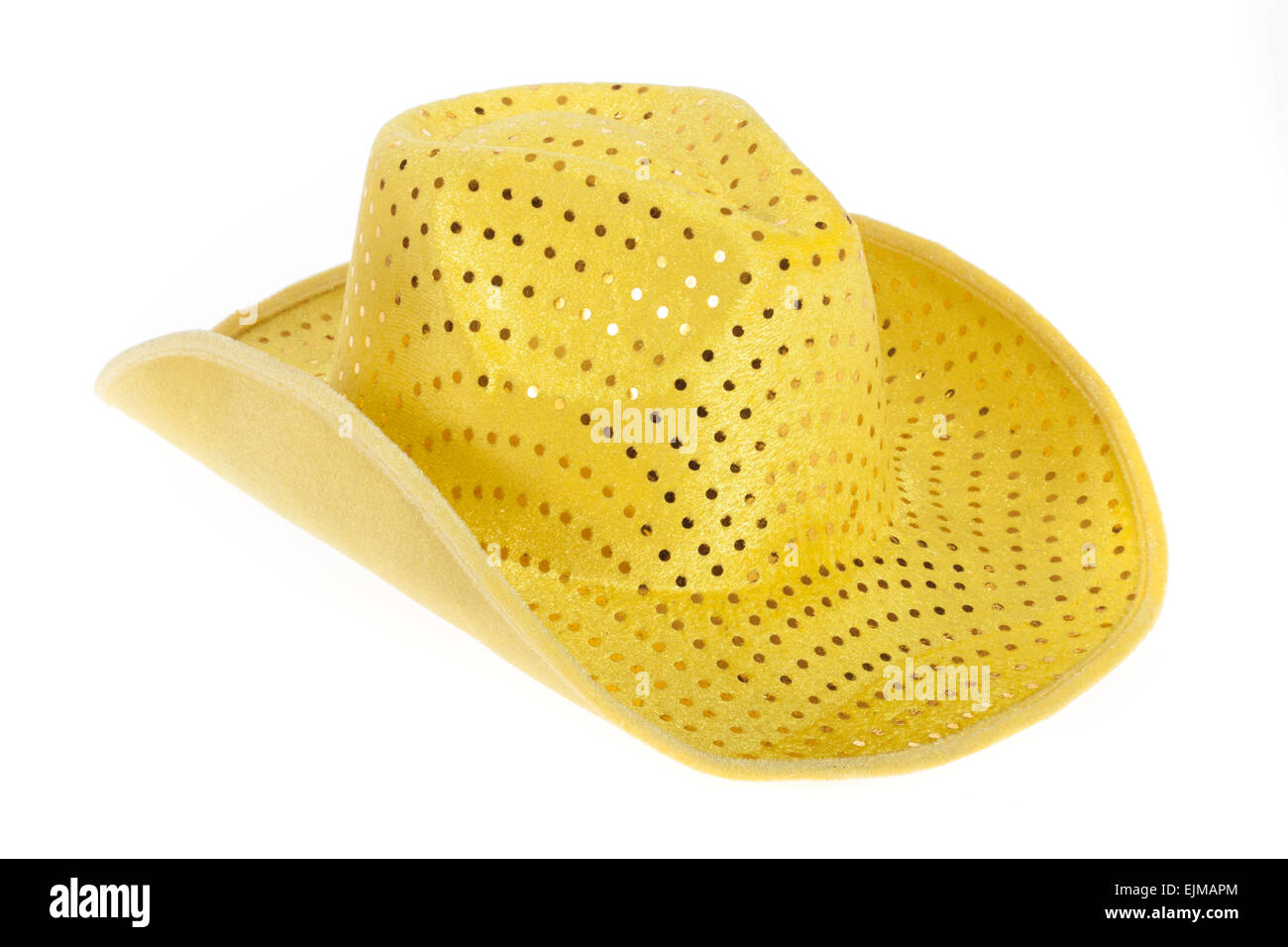 Yellow cowboy hat isolated on white Stock Photo - Alamy