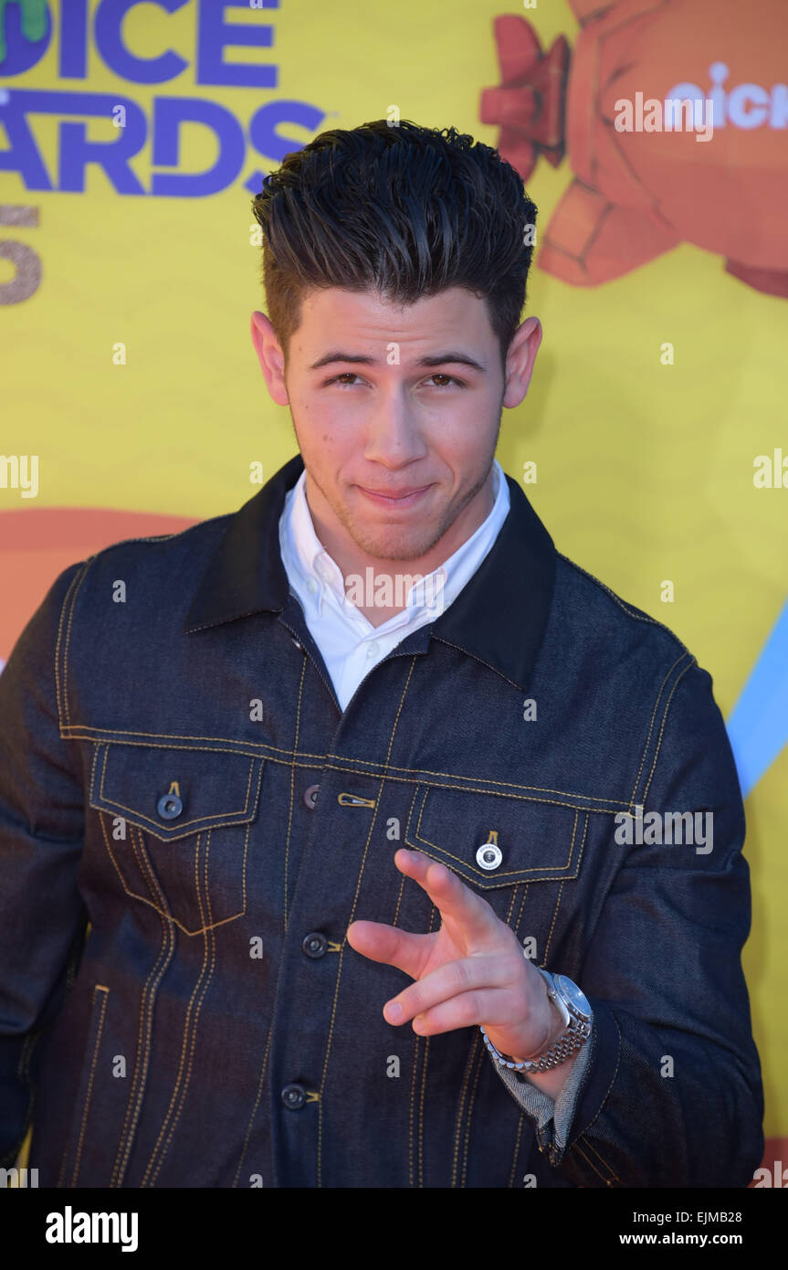 Singer Nick Jonas attends Nickeodeon's 28th Annual Kids' Choice Awards ...