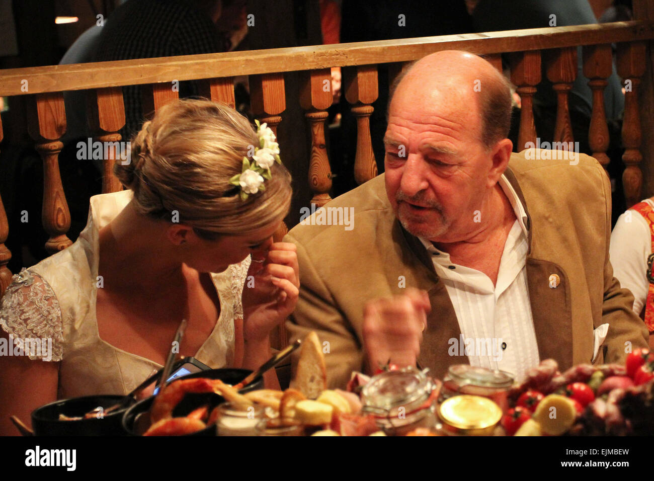 Ralph Siegel and his new girlfriend Annika Gassner at Kaefer Festzelt ...