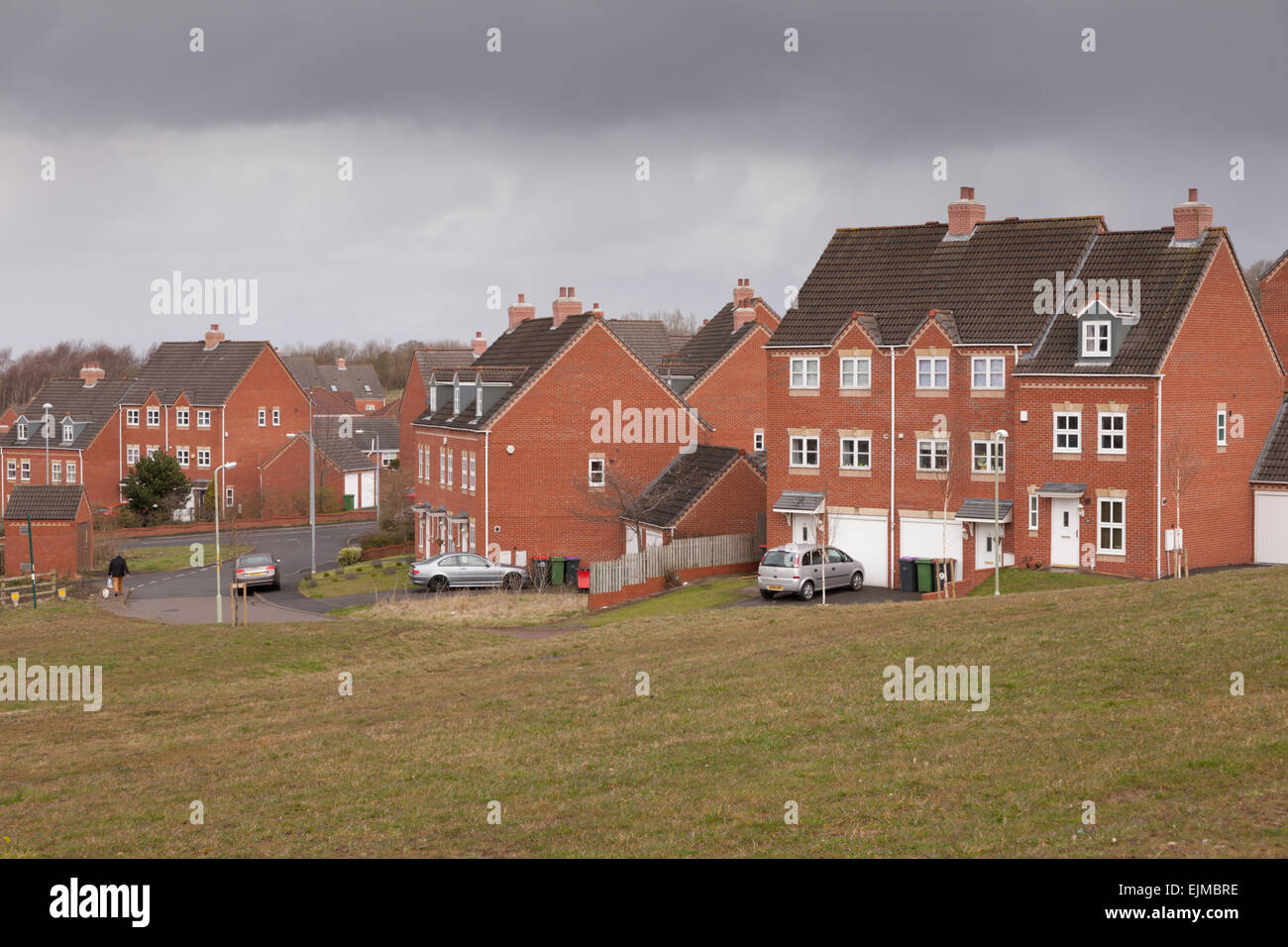 New homes built in the Shropshire new town of Telford, in the Lawley ...