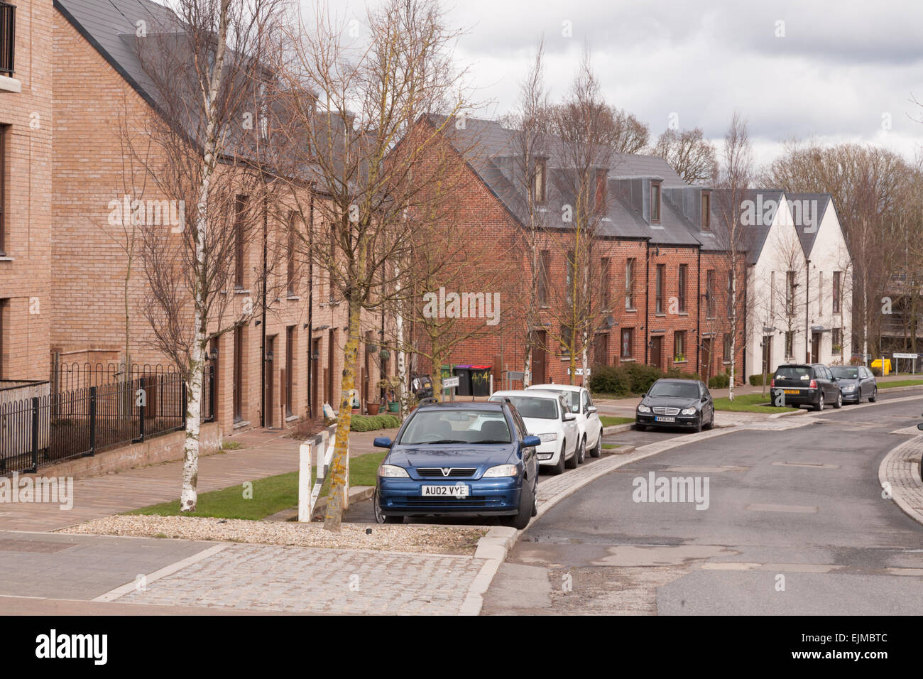 New homes built in the Shropshire new town of Telford, in the Lawley ...