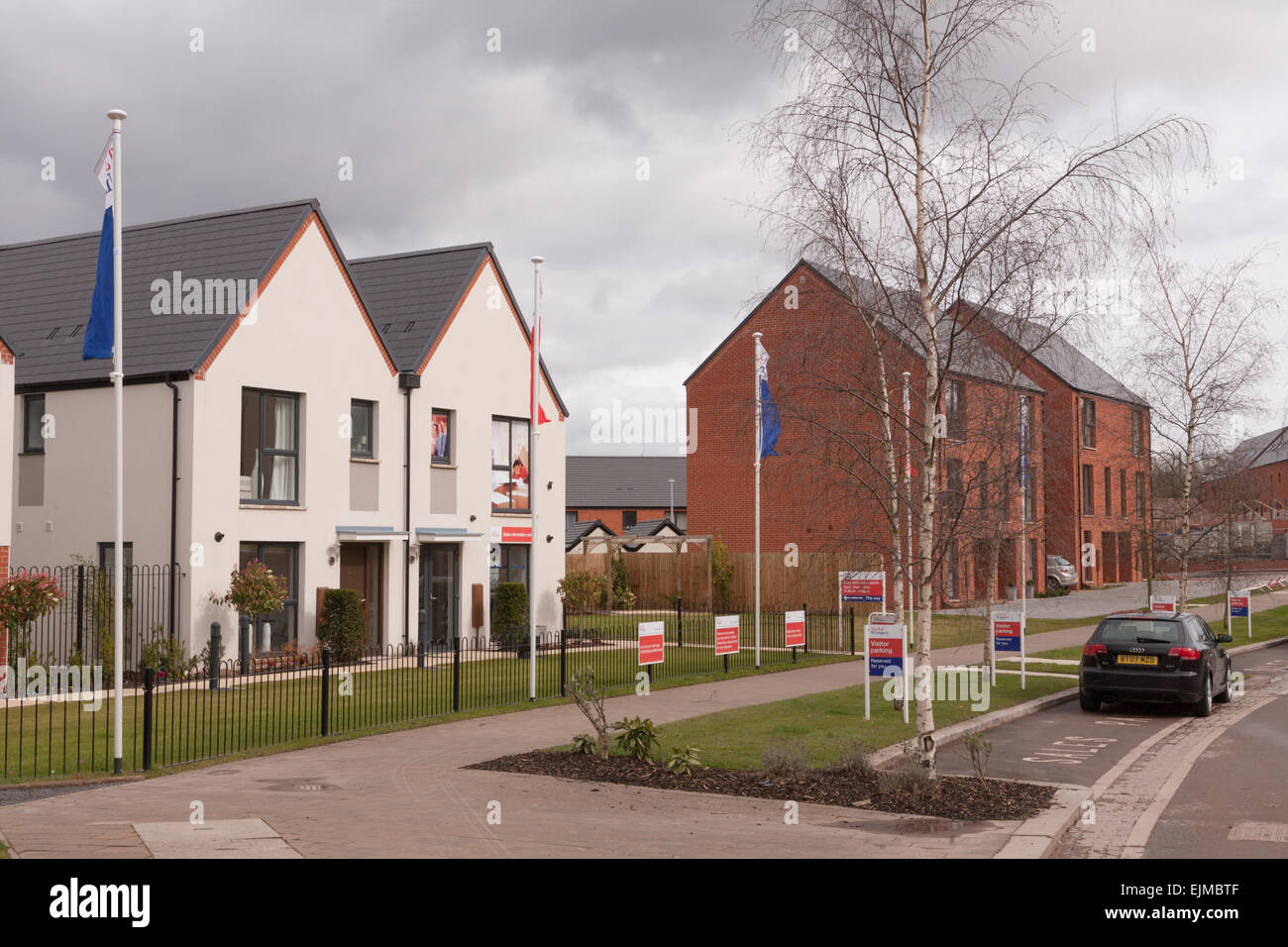 New homes built in the Shropshire new town of Telford, in the Lawley ...