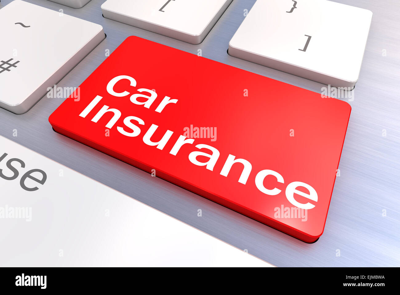 Computer keyboard rendered illustration with a Car Insurance Button ...