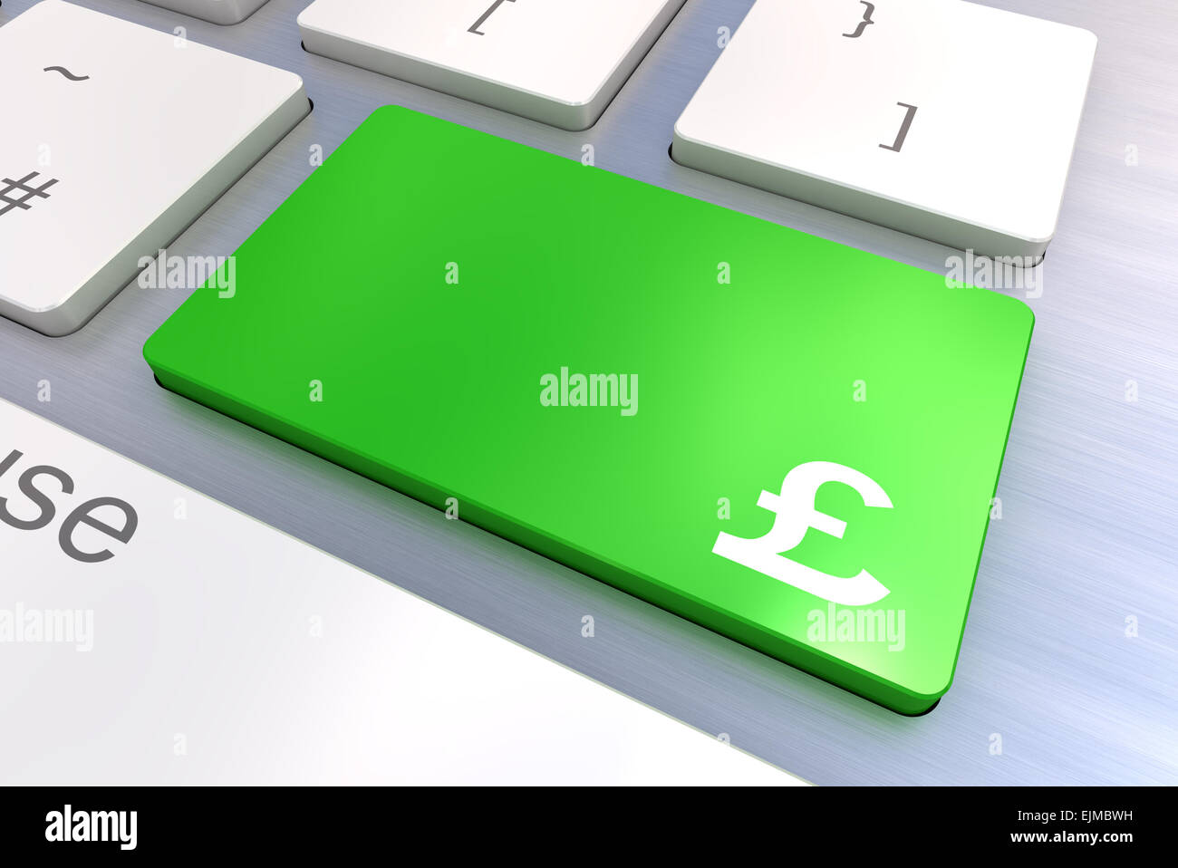 Computer keyboard rendered illustration with a Pound Button Concept ...