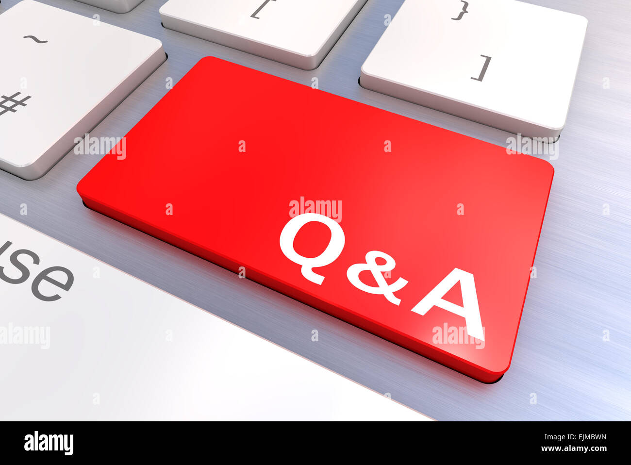 Computer keyboard rendered illustration with a Q&A Button Concept Stock ...