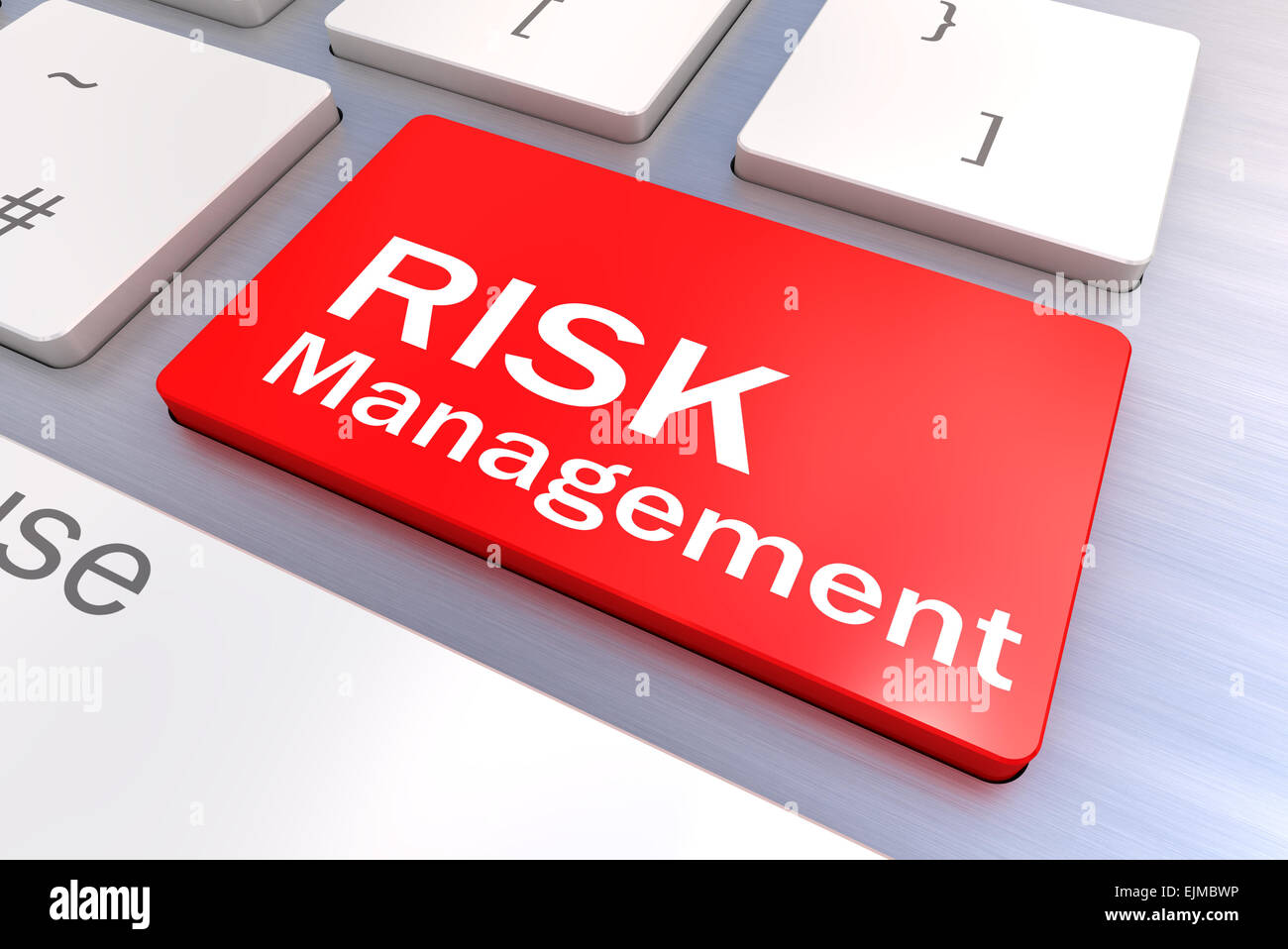 Computer keyboard rendered illustration with a Risk Management Button ...