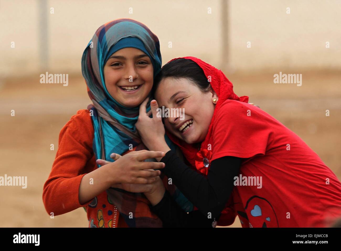 Amman 29th Mar 2015 Syrian Refugee Girls Are Seen In Northern Jordan