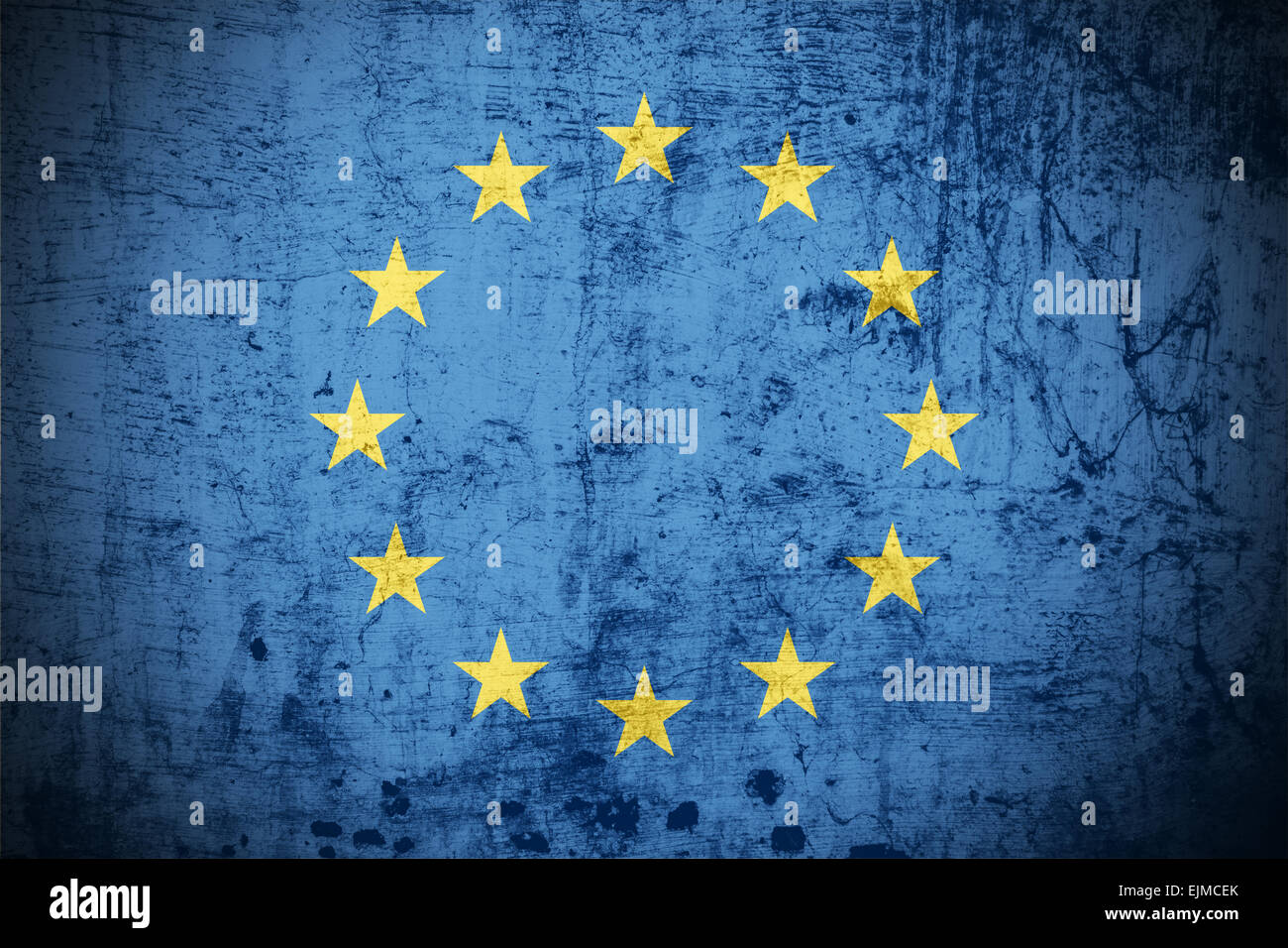 A Colourful Grunge style Euro Flag Illustration Stock Photo - Alamy