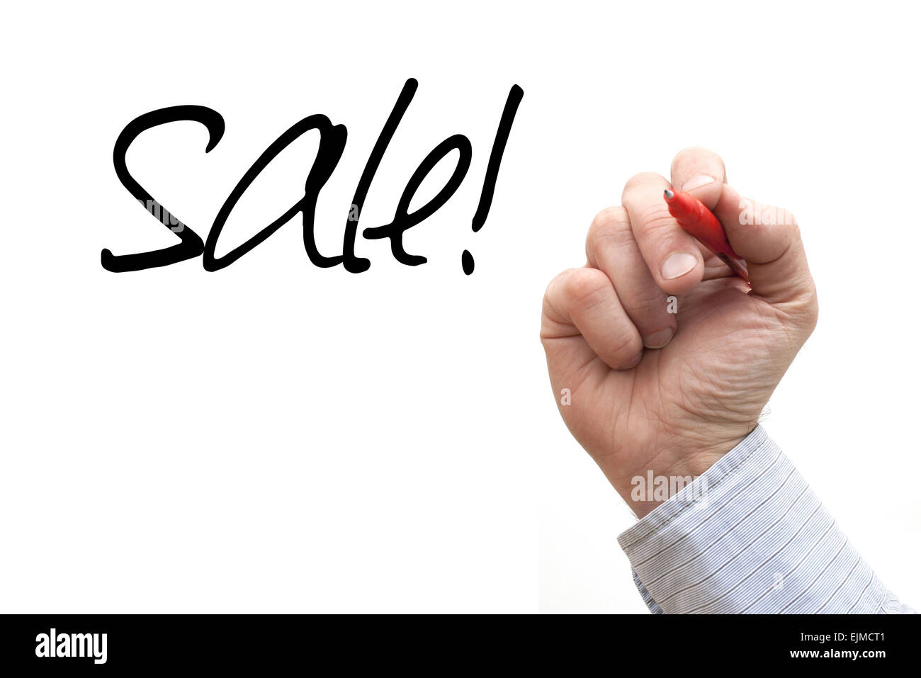 A Photo / Illustration of a Hand Writing 'Sale' Stock Photo - Alamy