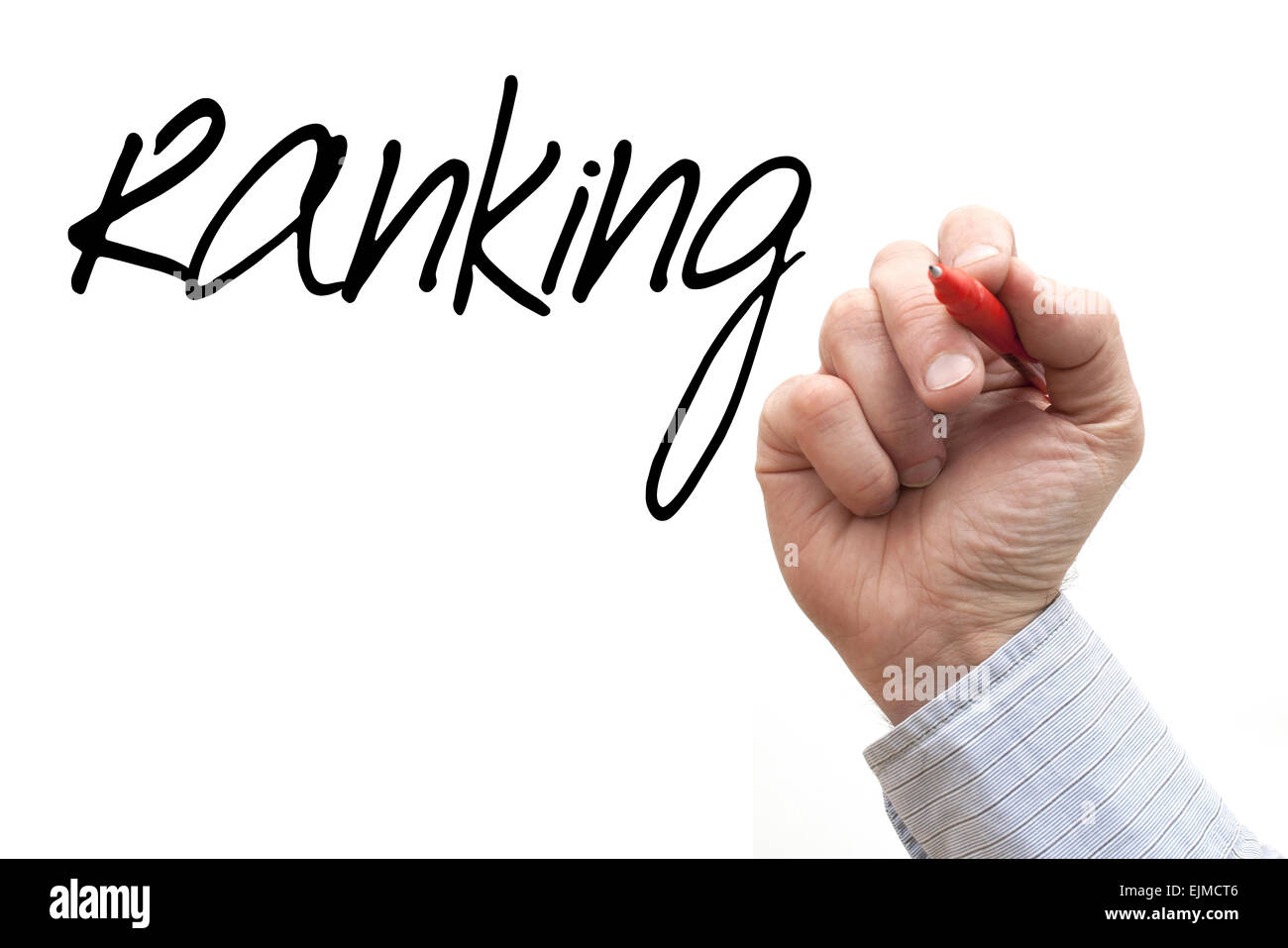 A Photo / Illustration of a Hand Writing 'Ranking' Stock Photo - Alamy