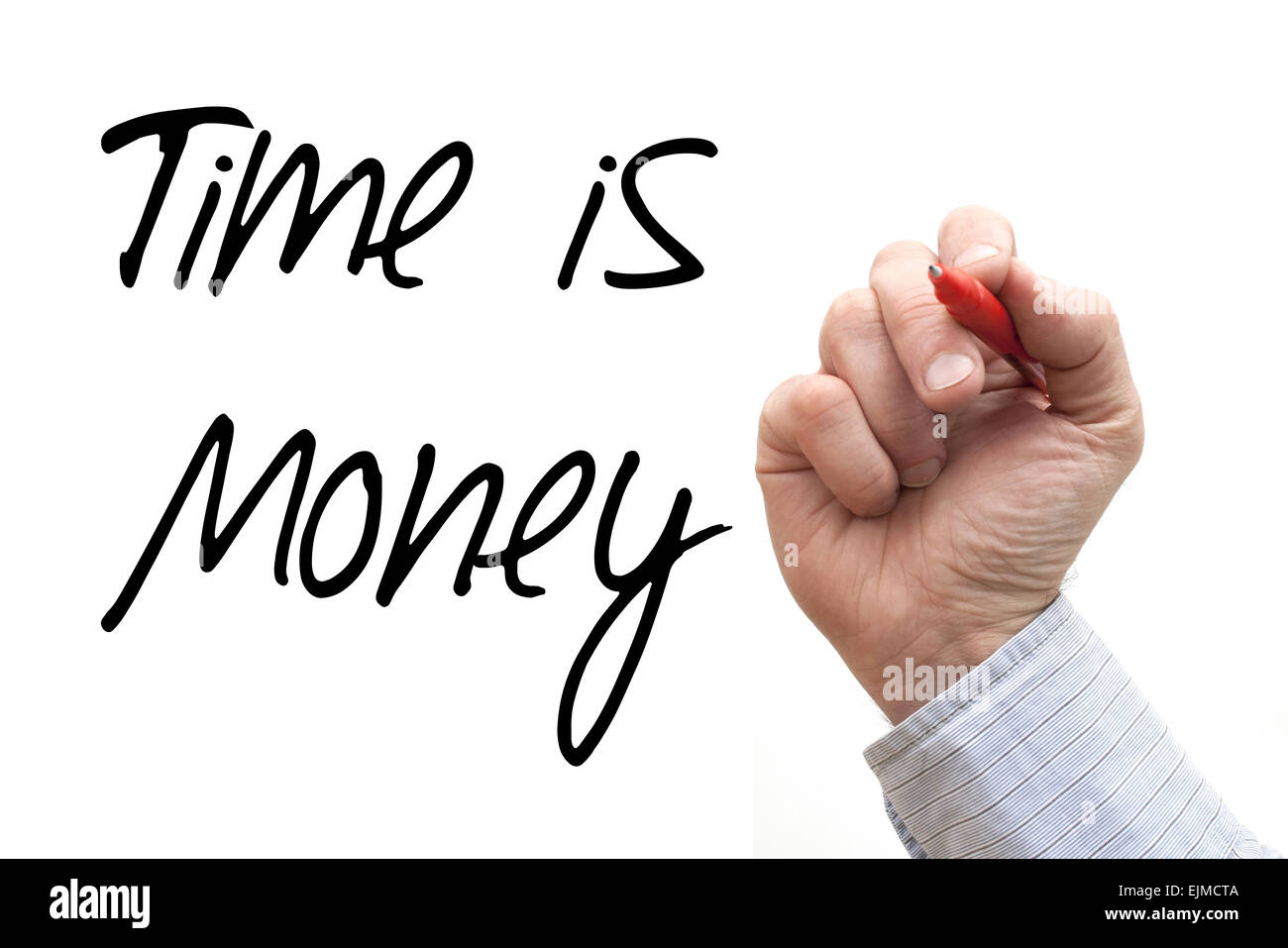 A Photo / Illustration of a Hand Writing 'Time is Money' Stock Photo ...