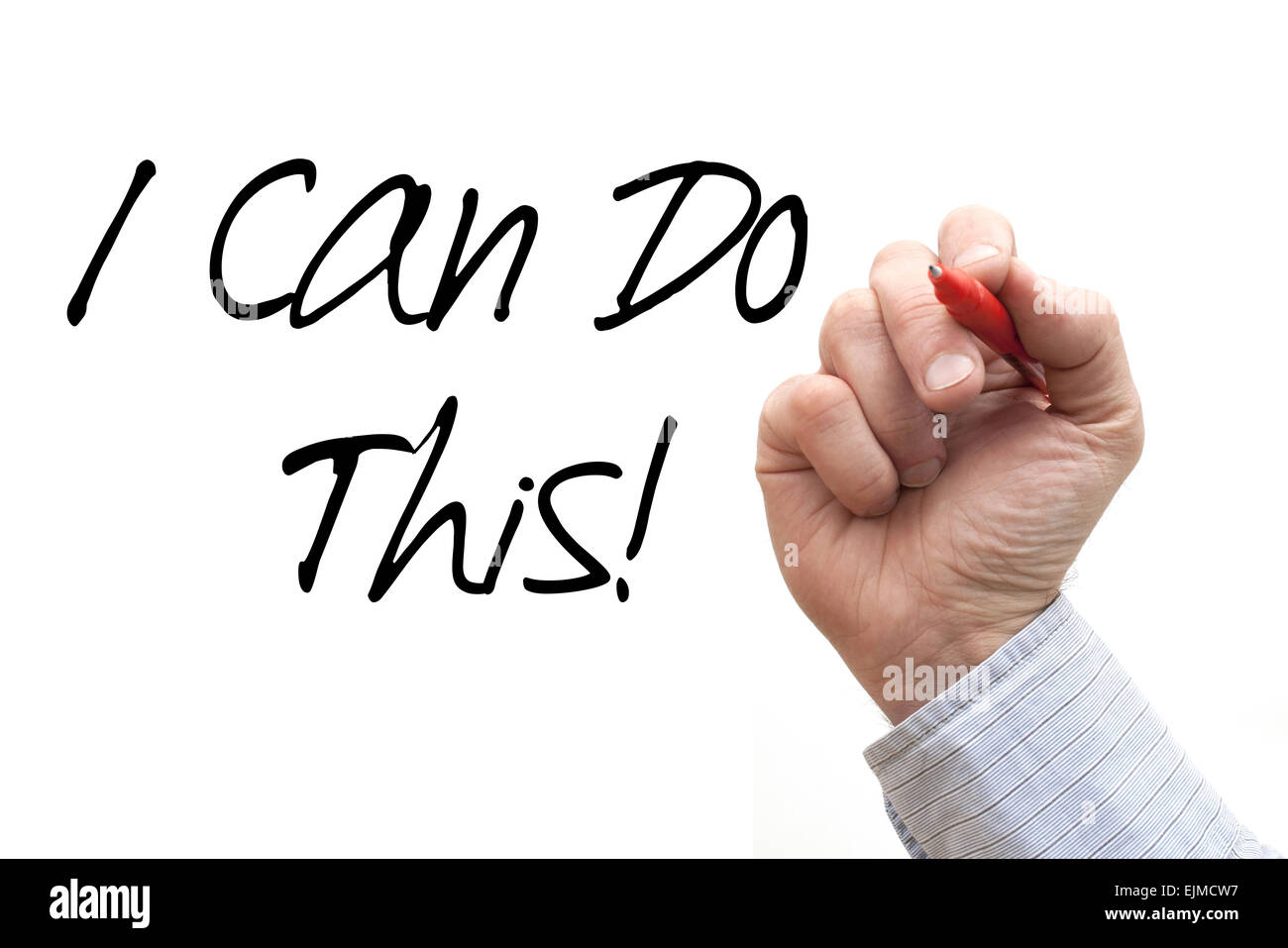 A Photo / Illustration of a Hand Writing 'I Can Do This!' Stock Photo ...