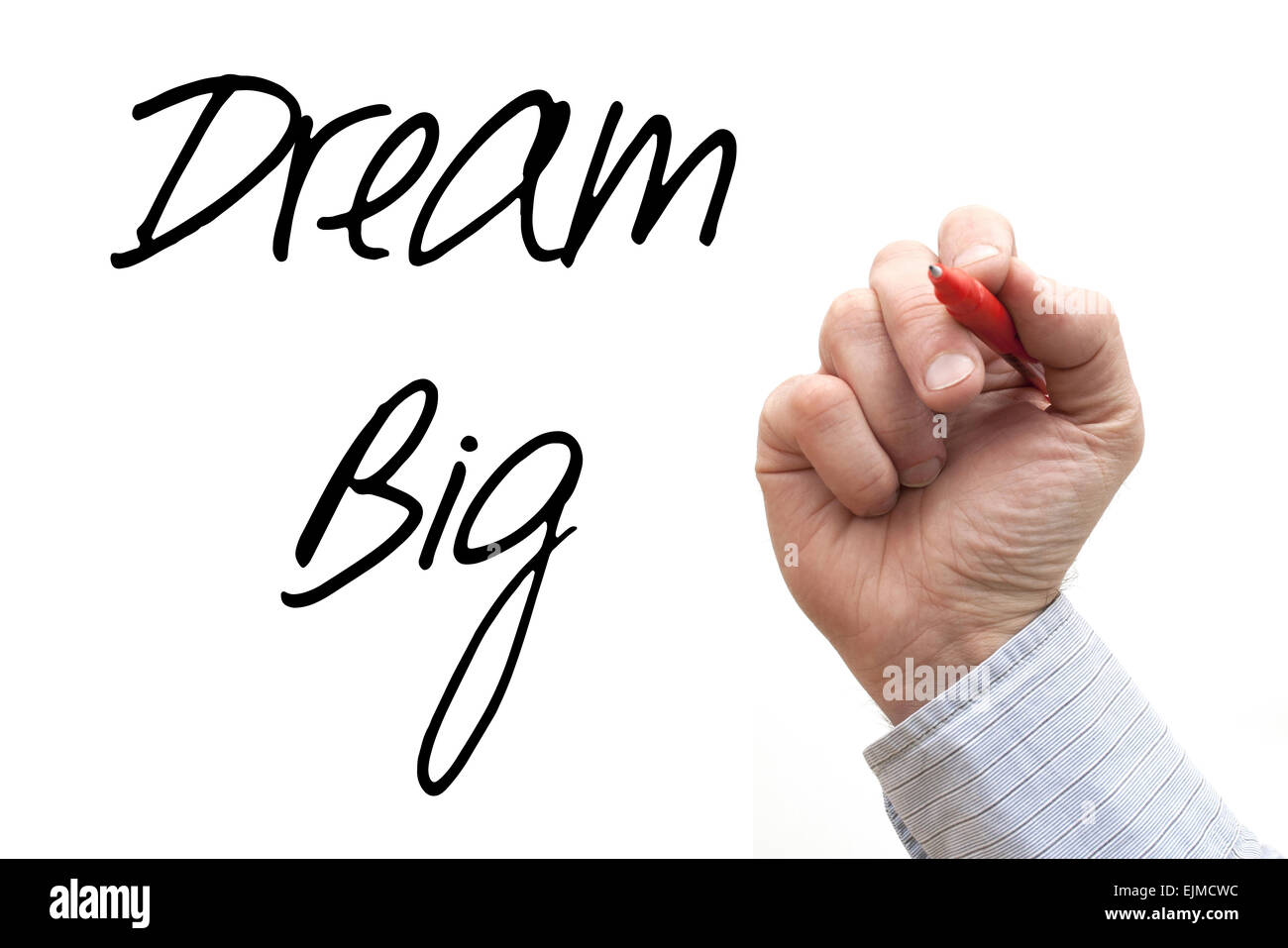 A Photo / Illustration of a Hand Writing 'Dream Big' Stock Photo - Alamy