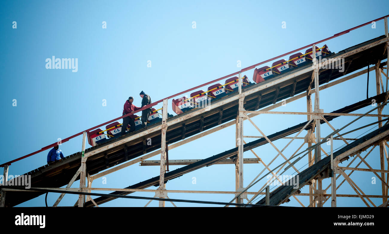 Riders on a roller coaster hi-res stock photography and images - Alamy