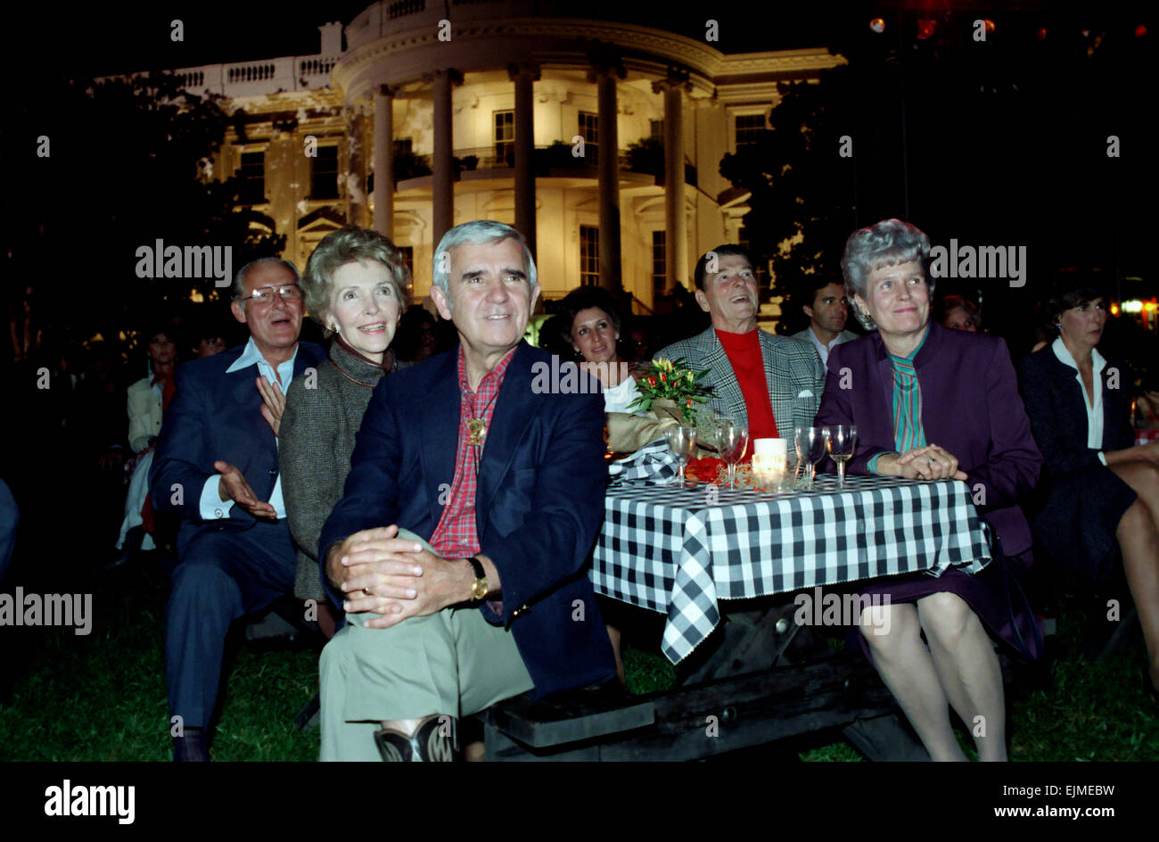 US President Ronald Reagan and First Lady Nancy Reagan join Senator ...