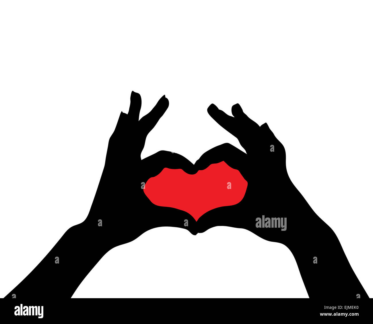 Heart hand symbol silhouette hi-res stock photography and images - Alamy