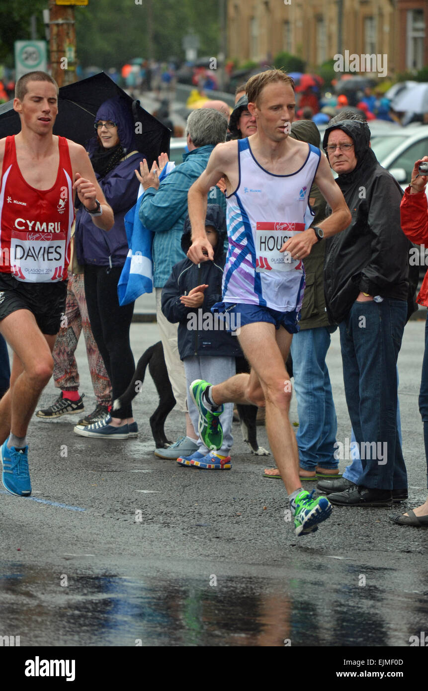 Ross Houston (Scotland) & Andrew Davies (Wales) running the men's ...