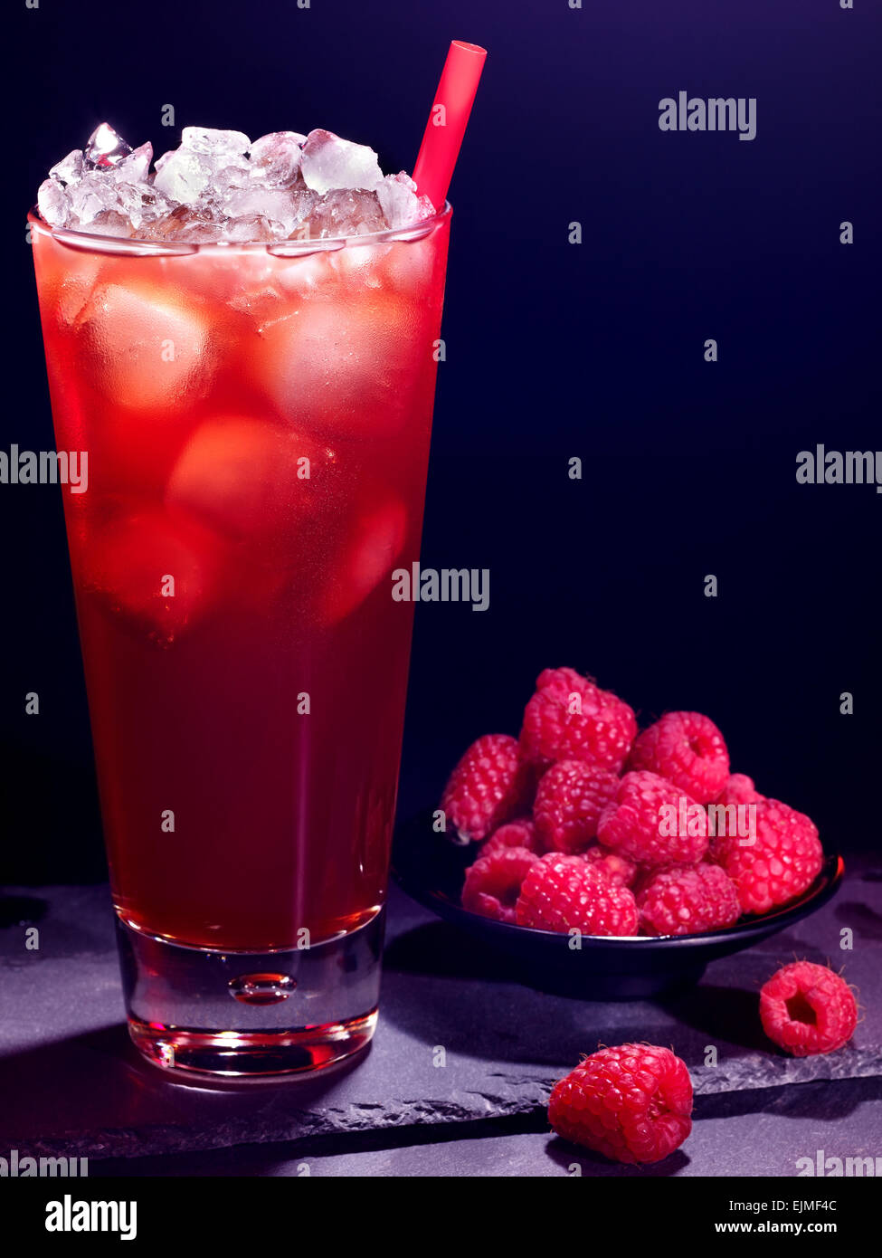 Red raspberry cocktail on dark background 18 Stock Photo - Alamy