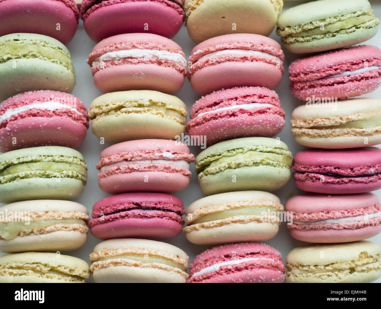 Pastel-colored French macarons Stock Photo - Alamy
