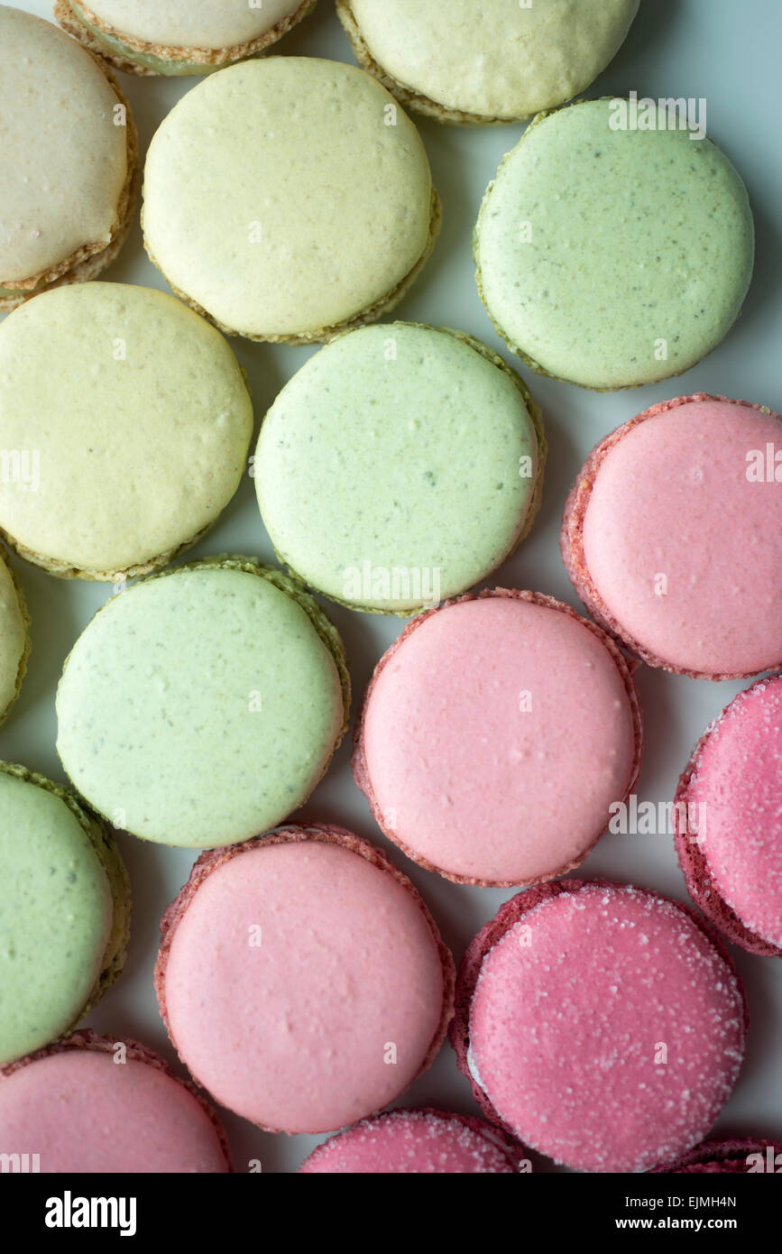 Pastel-colored French macarons Stock Photo - Alamy