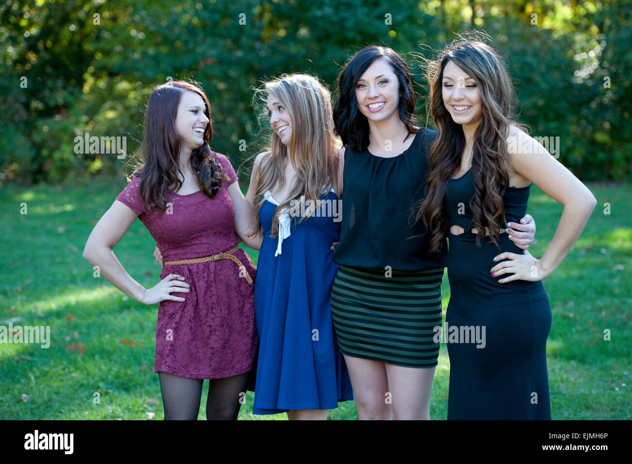 Happy Young Girls Stock Photo - Alamy