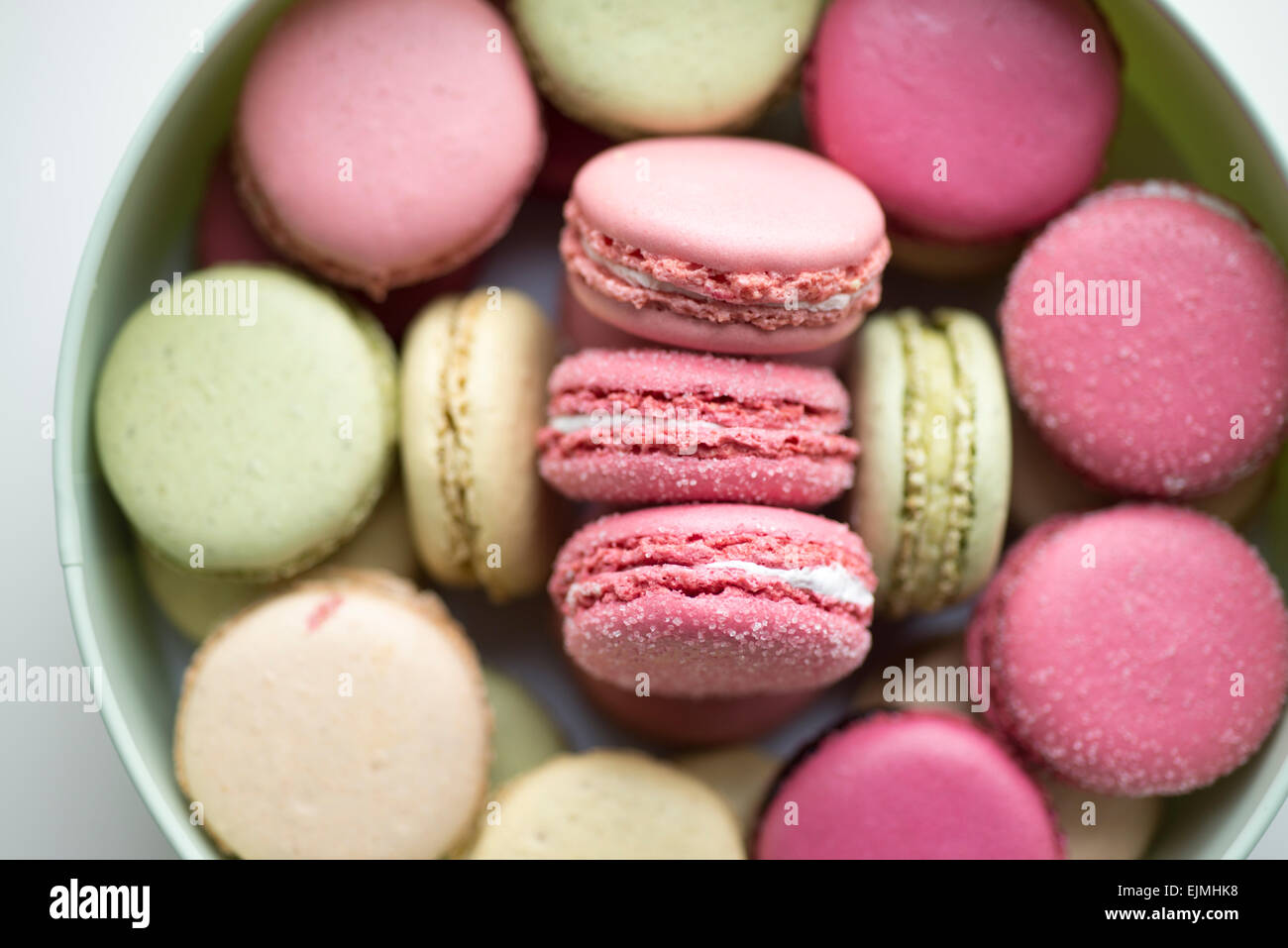 Pastel-colored French macarons Stock Photo - Alamy