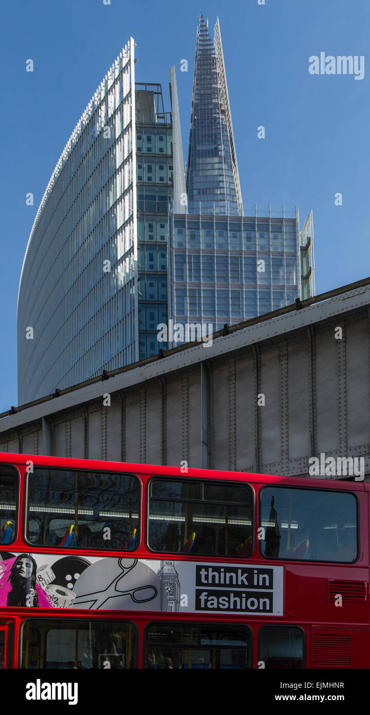 The Shard and London bus, London Stock Photo - Alamy