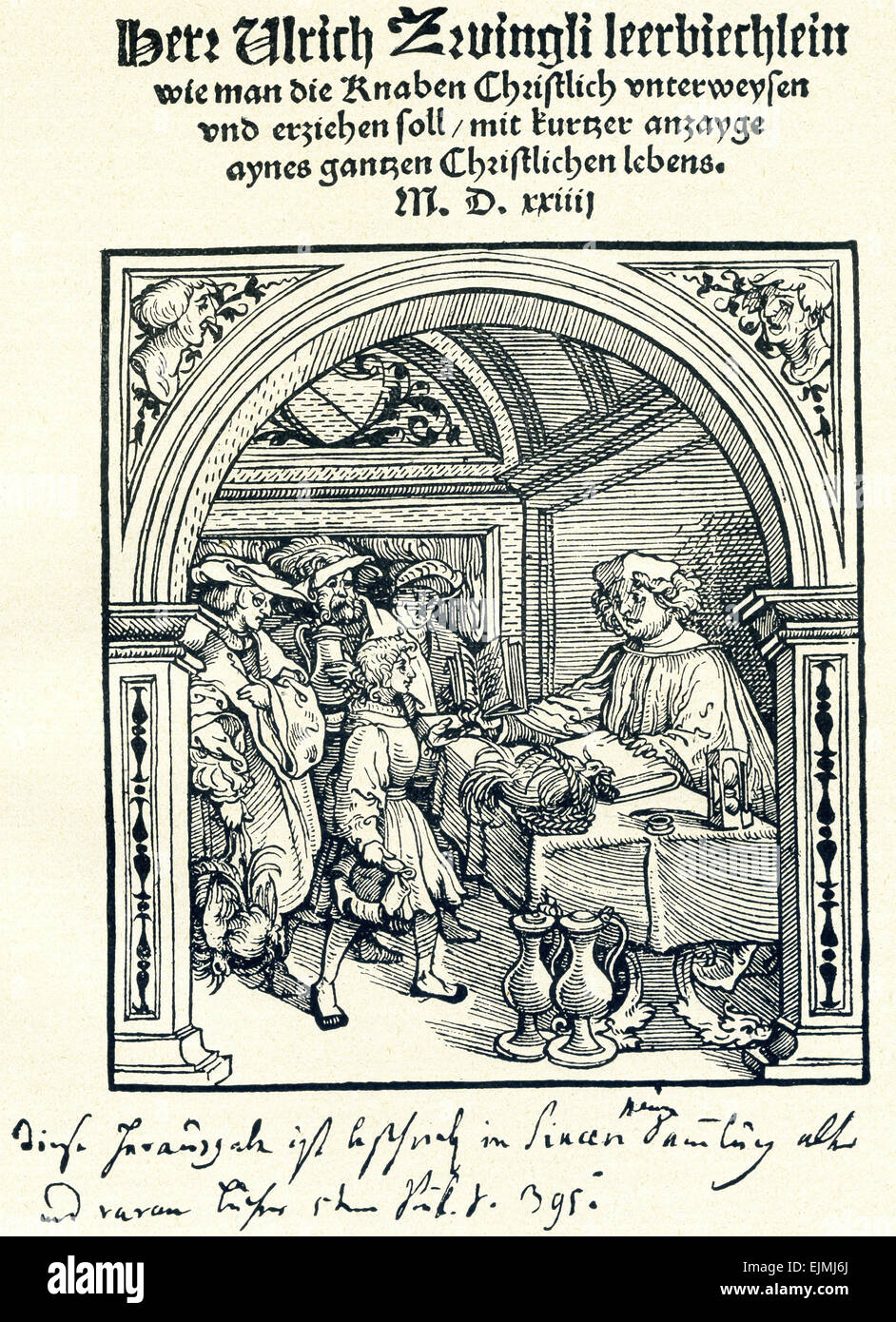 Seen here is the title page of the Zwingli reader and it dates to 1524 ...