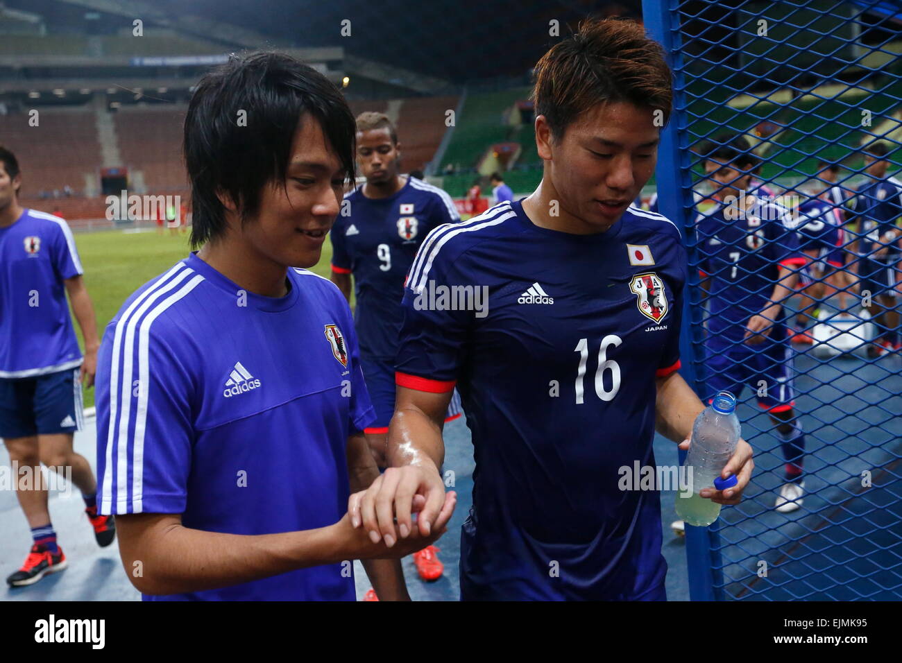 Shah Alam, Malaysia. 29th Mar, 2015. (L-R) Shinya Yajima, Takuma Asano ...