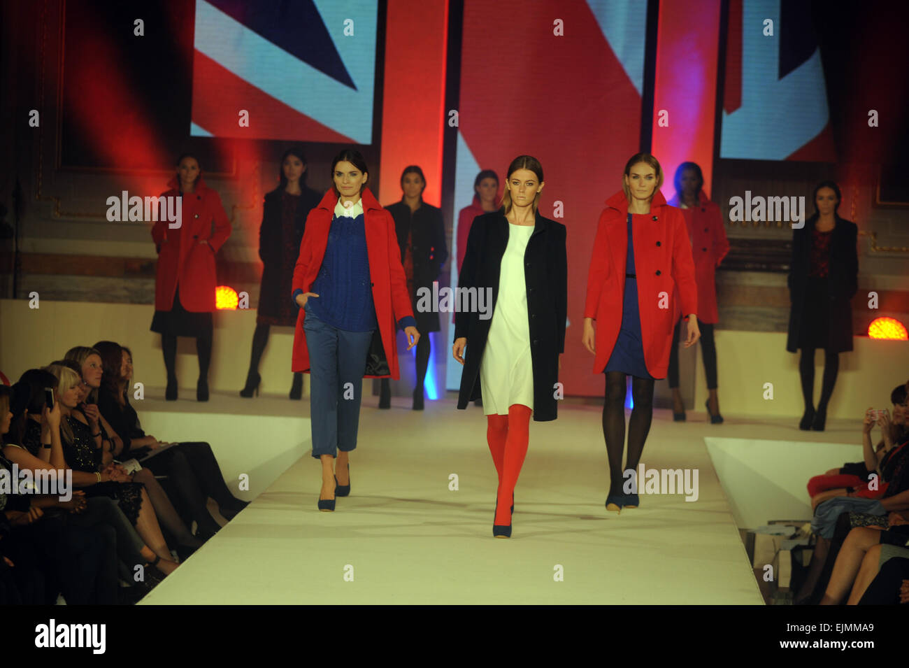 London,UK,4 October 2014,Models nurses walk catwalk at Coatwalk 2014 ...