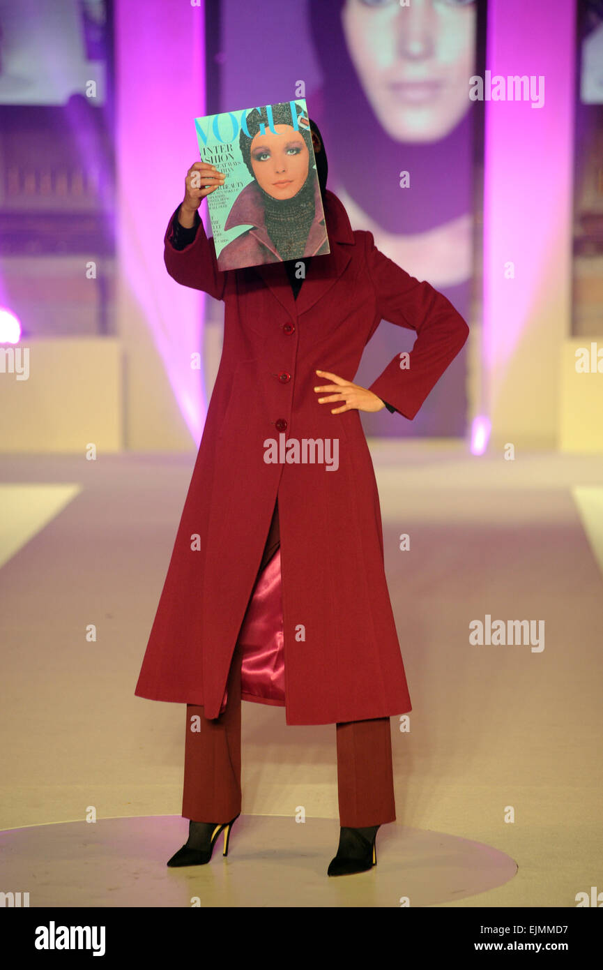 London,UK,4 October 2014,Models nurses walk catwalk at Coatwalk 2014 ...