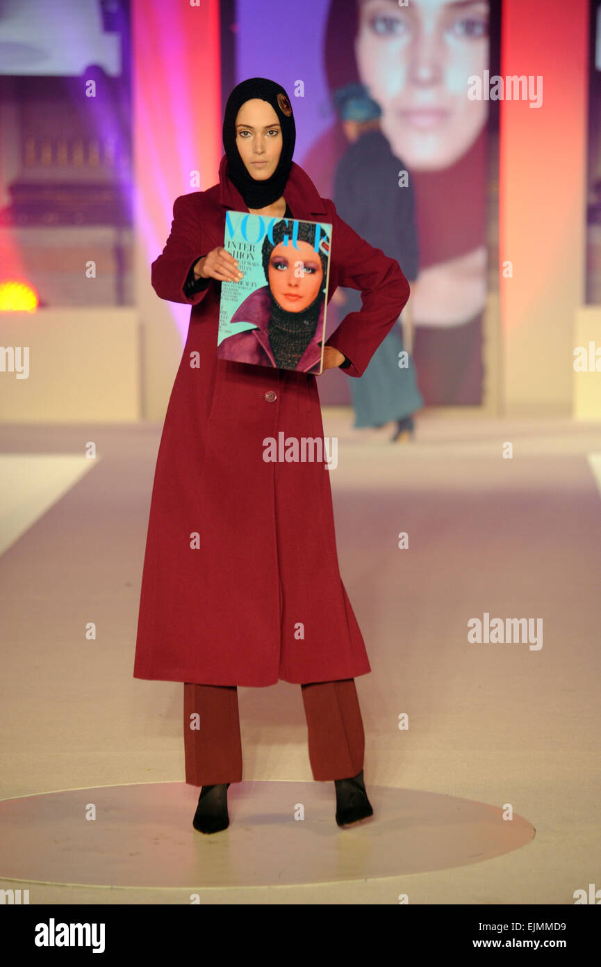 London,UK,4 October 2014,Models nurses walk catwalk at Coatwalk 2014 ...