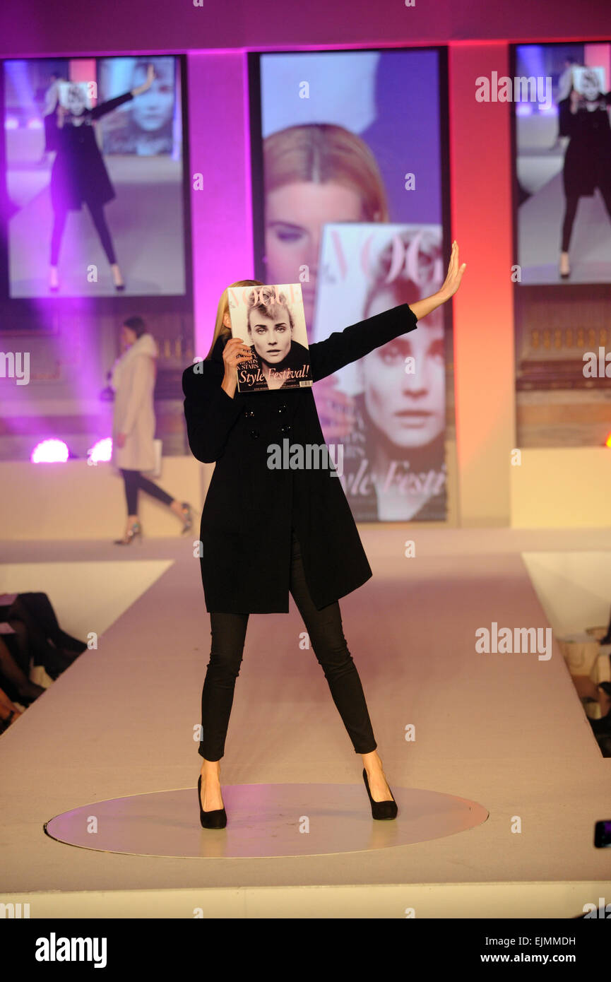 London,UK,4 October 2014,Models nurses walk catwalk at Coatwalk 2014 ...