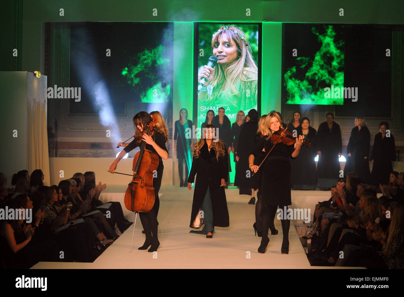 London,UK,4 October 2014,Models nurses walk catwalk at Coatwalk 2014 ...