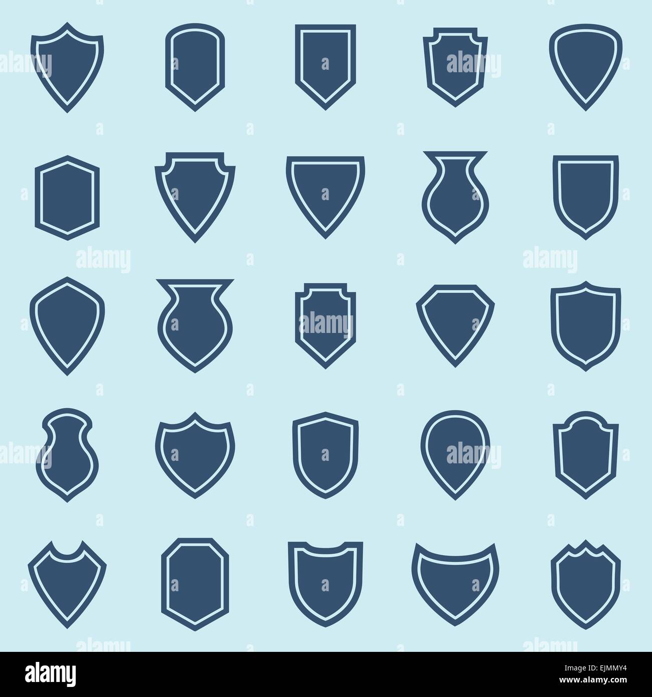 Shield color icons on blue background, stock vector Stock Vector Image ...