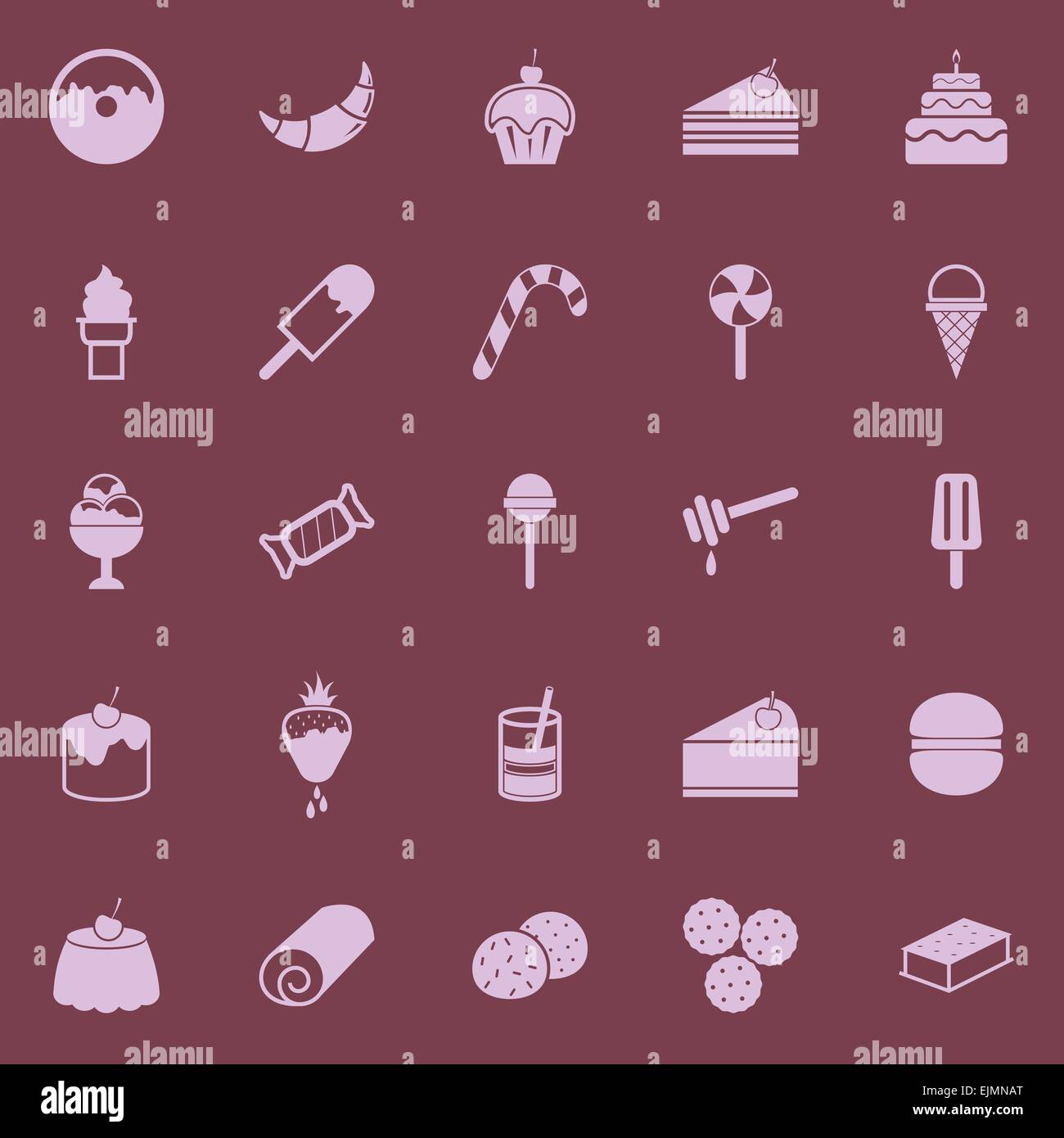Dessert color icons on dark background, stock vector Stock Vector Image ...
