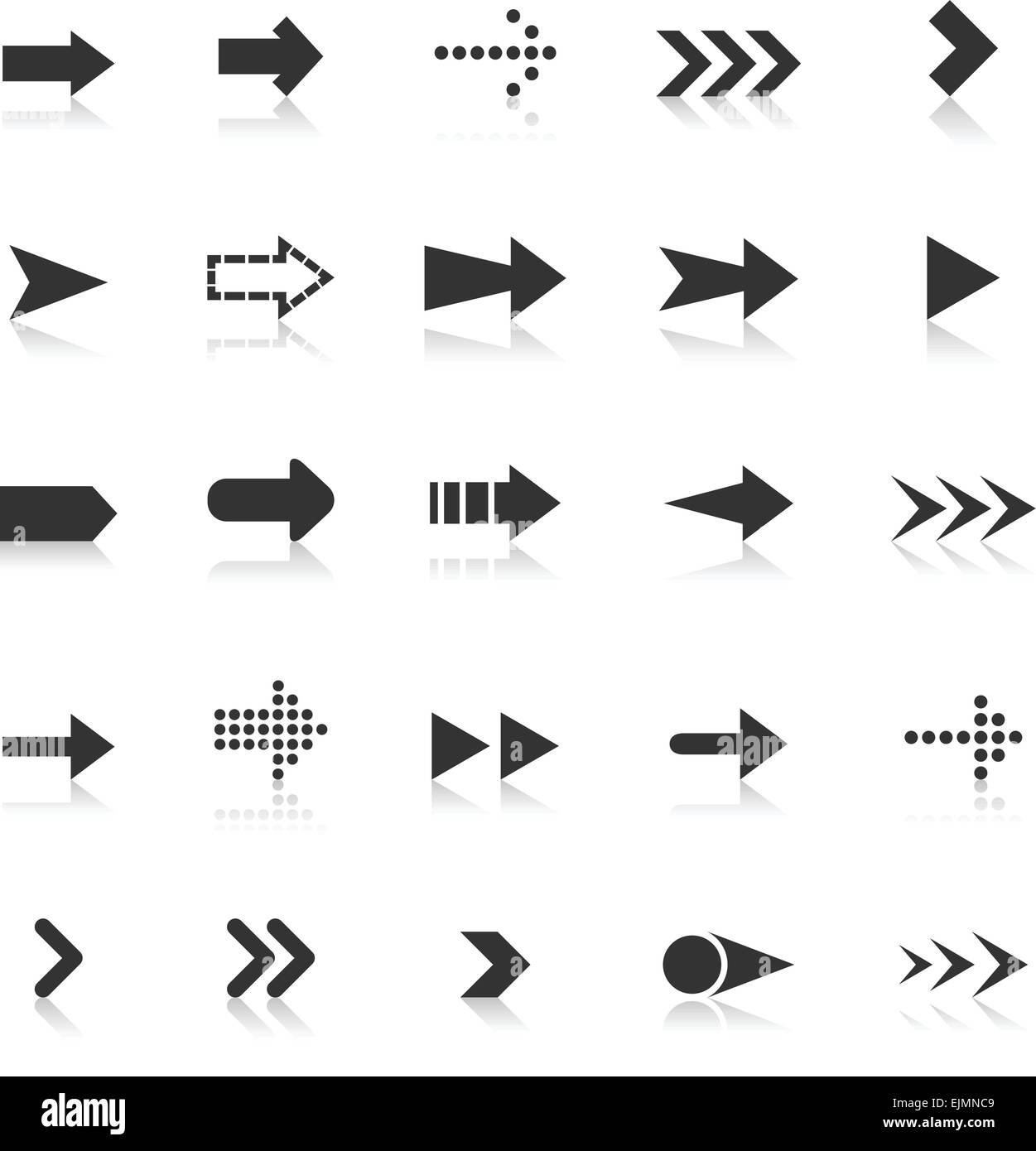 Arrow icons with reflect on white background, stock vector Stock Vector ...