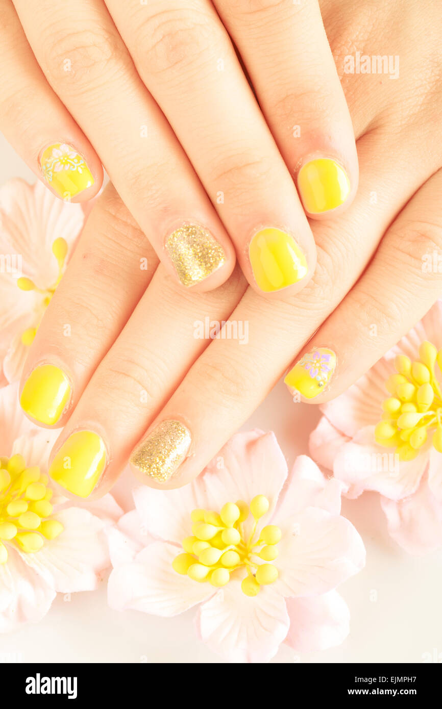 Beautiful woman's nails Stock Photo - Alamy