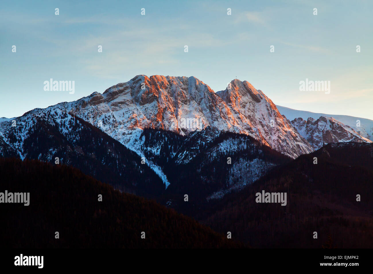 Mountain snowy landscape horizon in Zakopane Stock Photo - Alamy