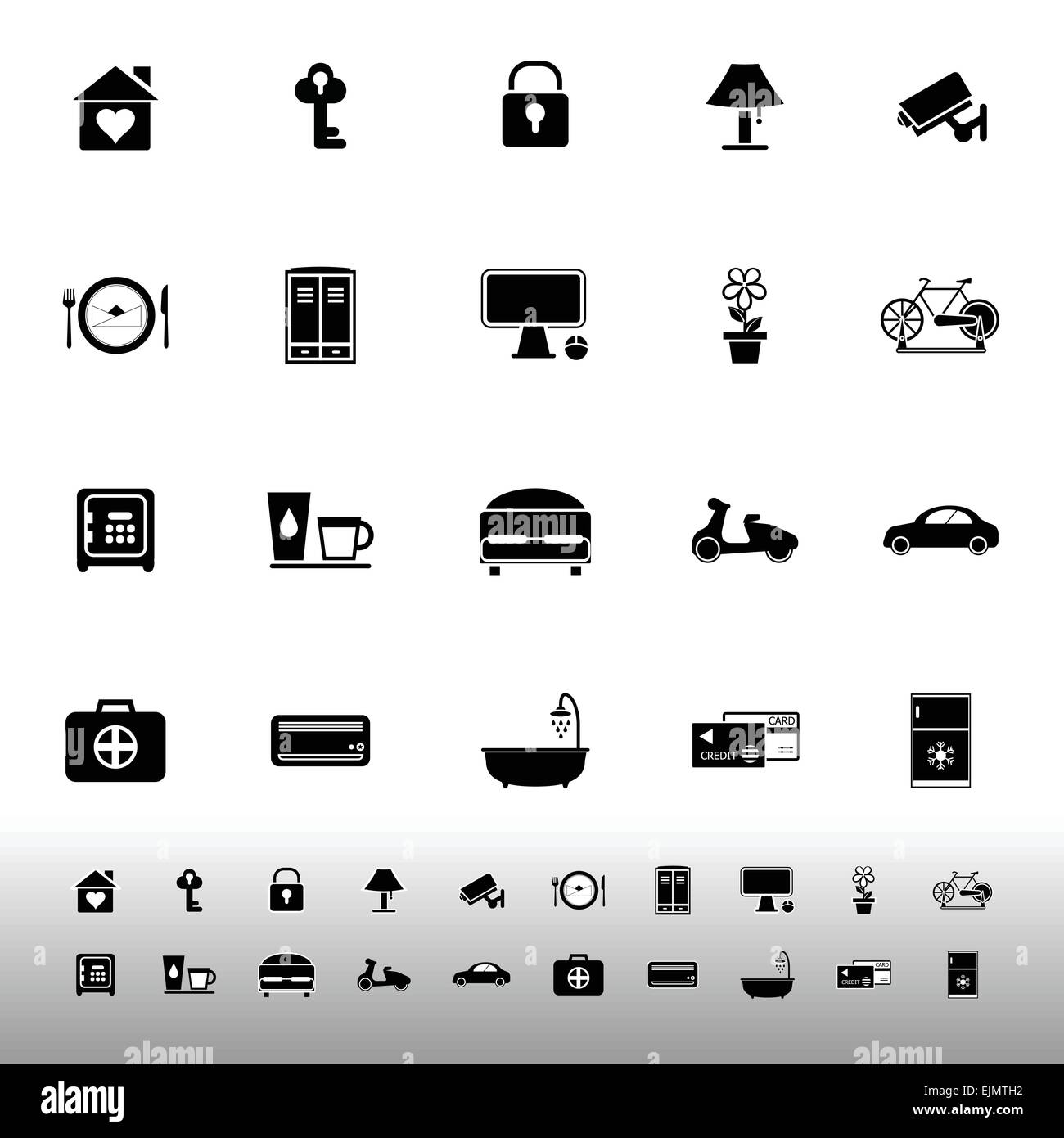 General home stay icons on white background, stock vector Stock Vector ...