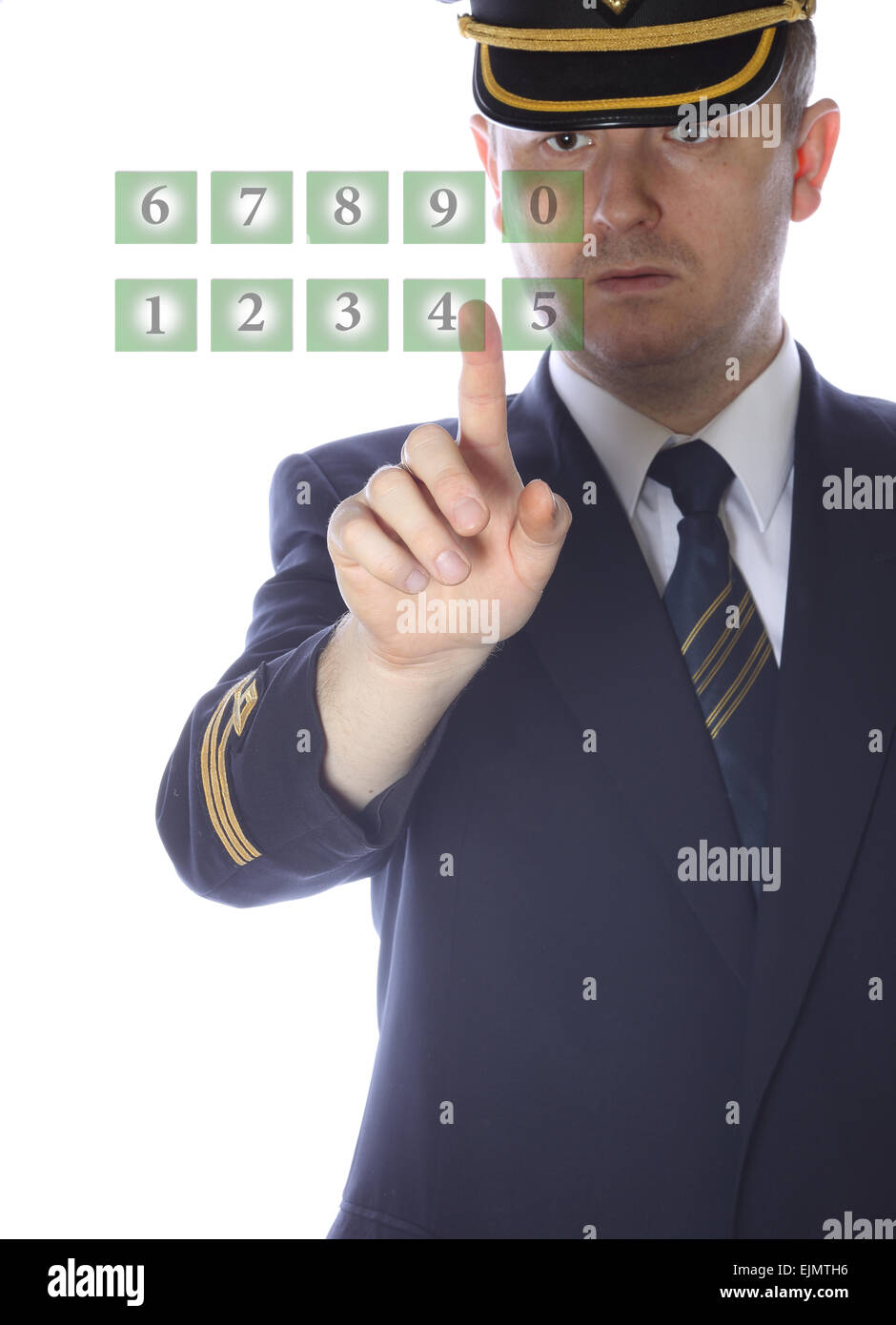 The captain entered the code to enter the cockpit Stock Photo - Alamy