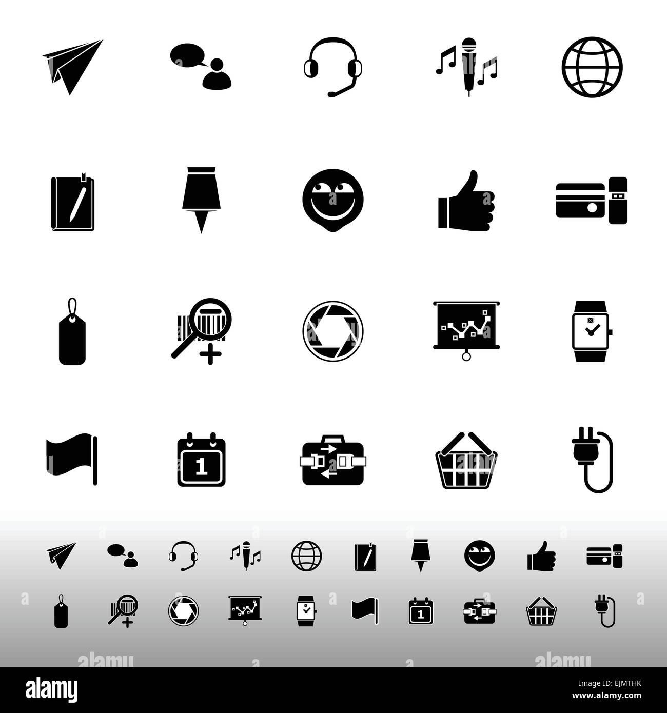 Technology gadget screen icons on white background, stock vector Stock ...